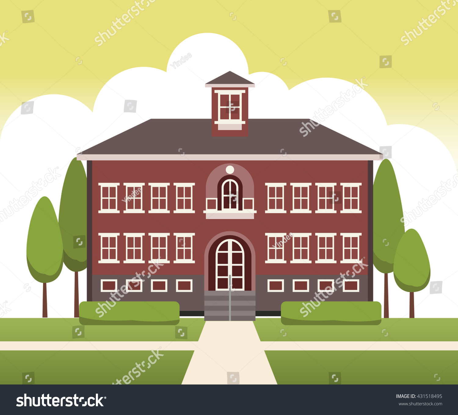 School Building Vector Design Stock Vector (Royalty Free) 431518495 ...