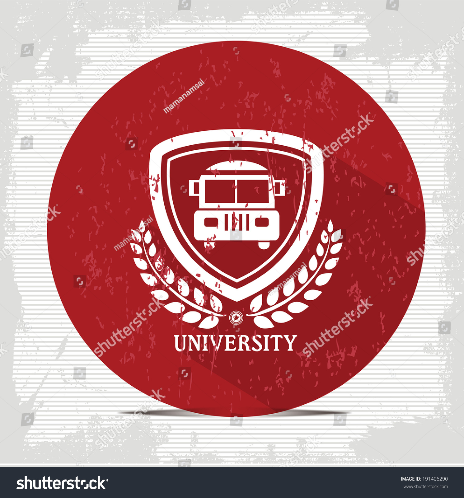 School Bus Badge Symbolvector: vector de stock (libre de regalías ...