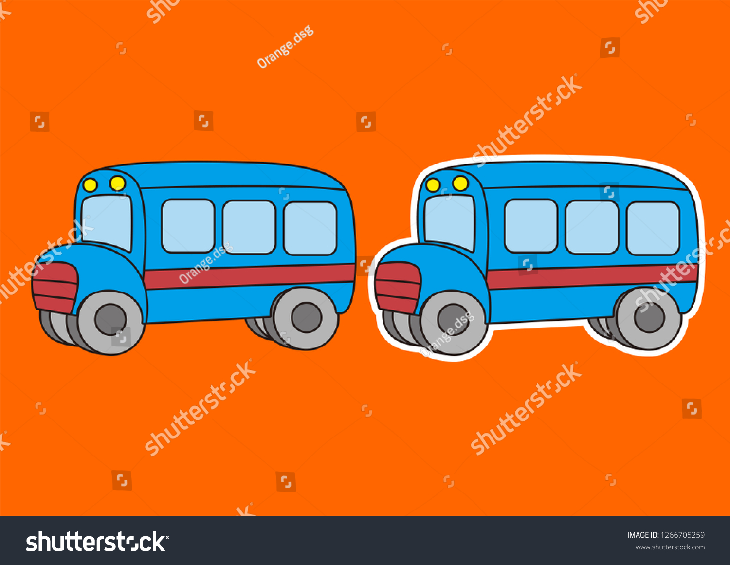 School Bus Cartoon Vector Stock Vector (Royalty Free) 1266705259 ...