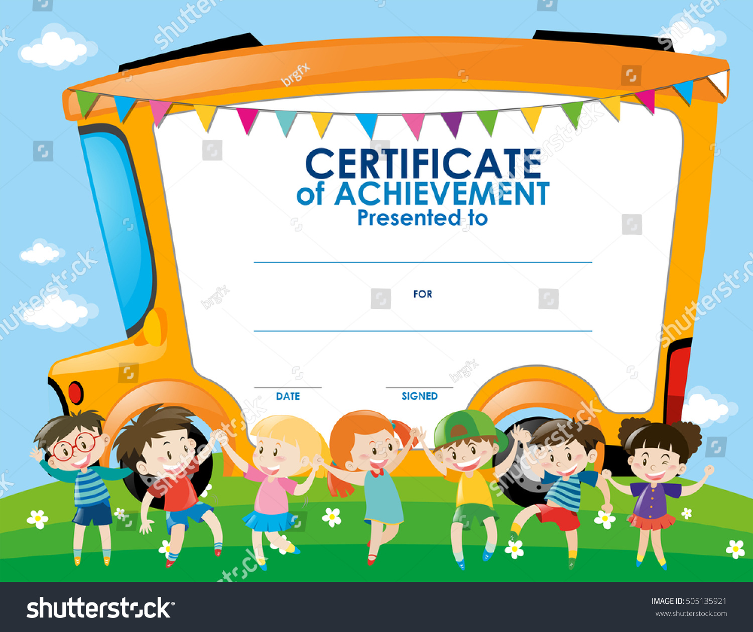 School Bus Certificate Stock Vector (Royalty Free) 505135921