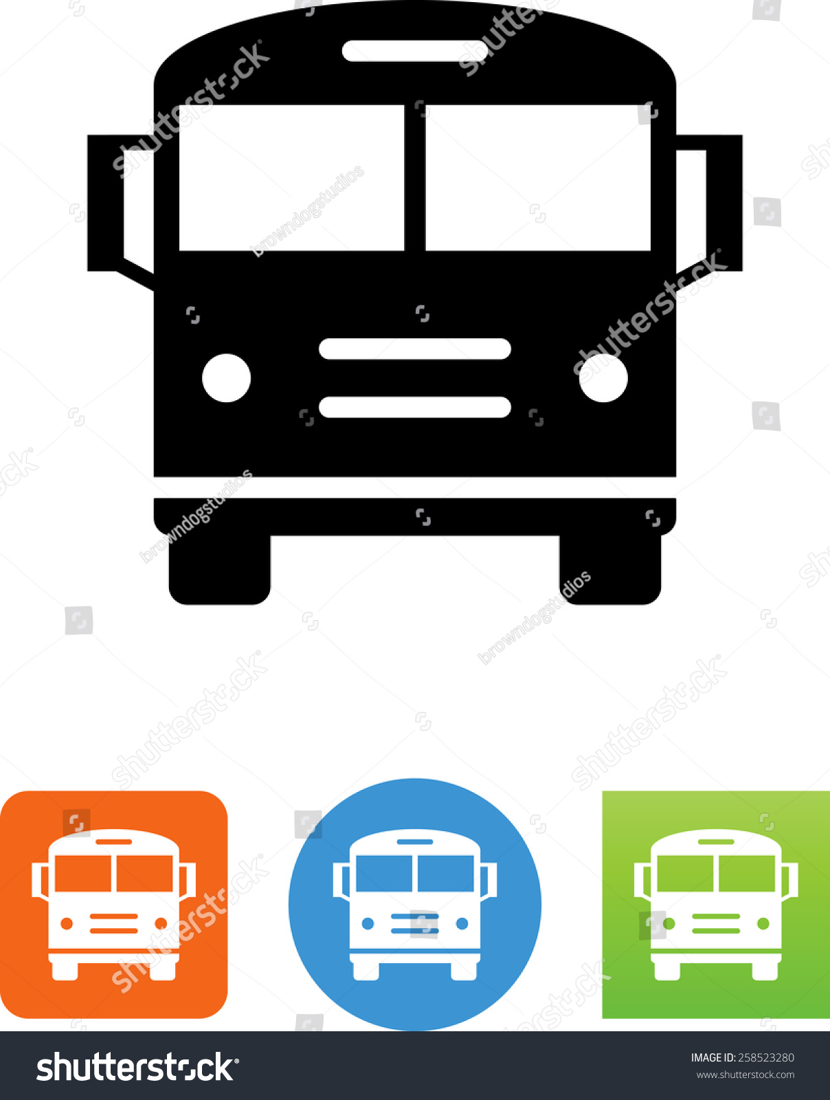 School Bus Icon Stock Vector (Royalty Free) 258523280