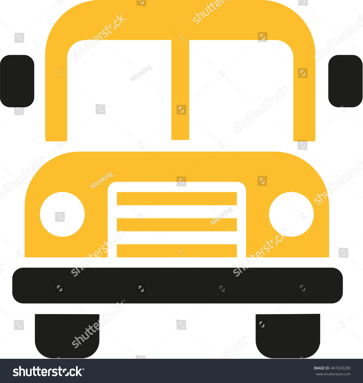 School Bus Icon Front View Stock Vector (Royalty Free) 447243208 ...