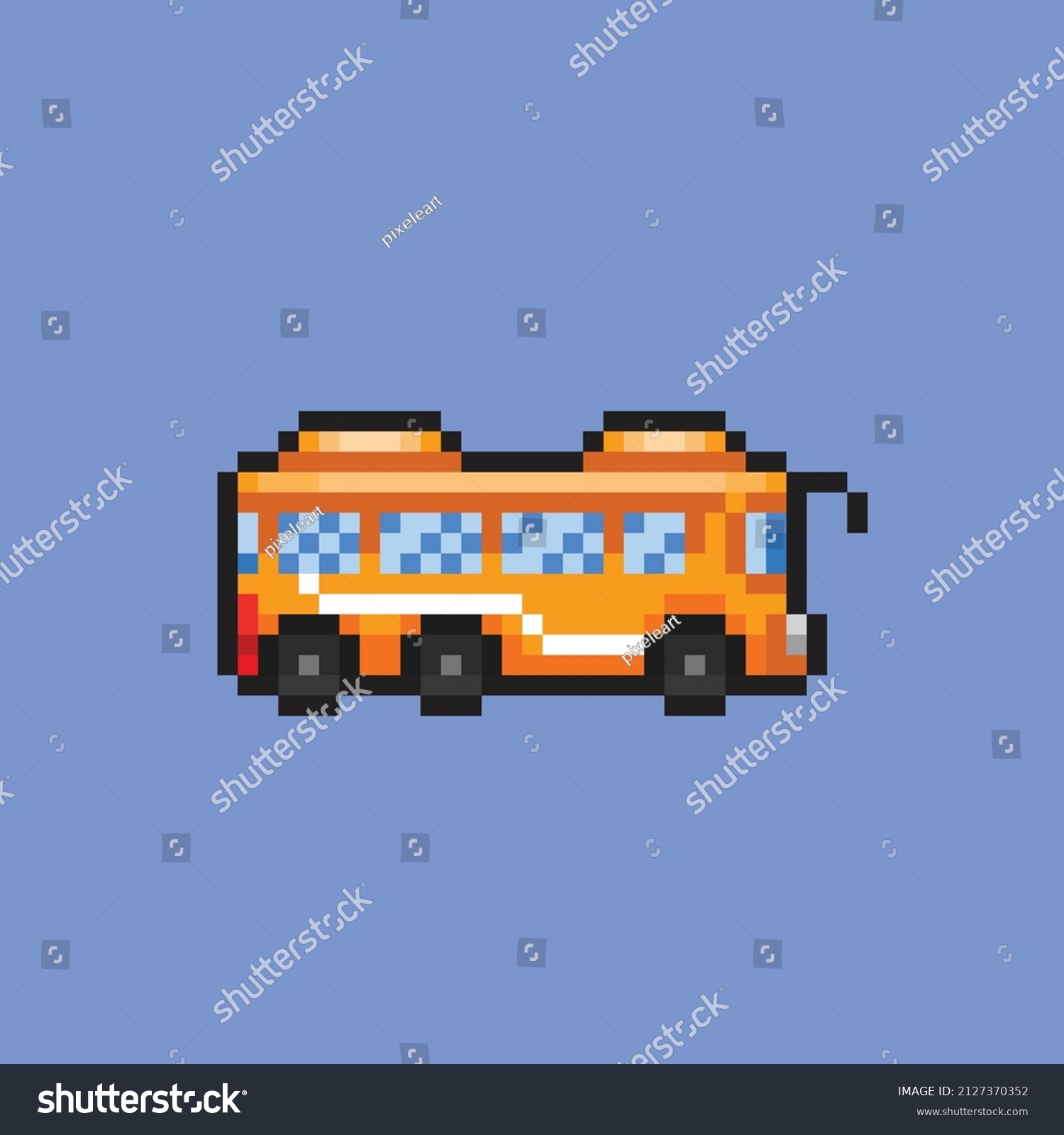 School Bus Pixel Style Stock Vector (Royalty Free) 2127370352 ...