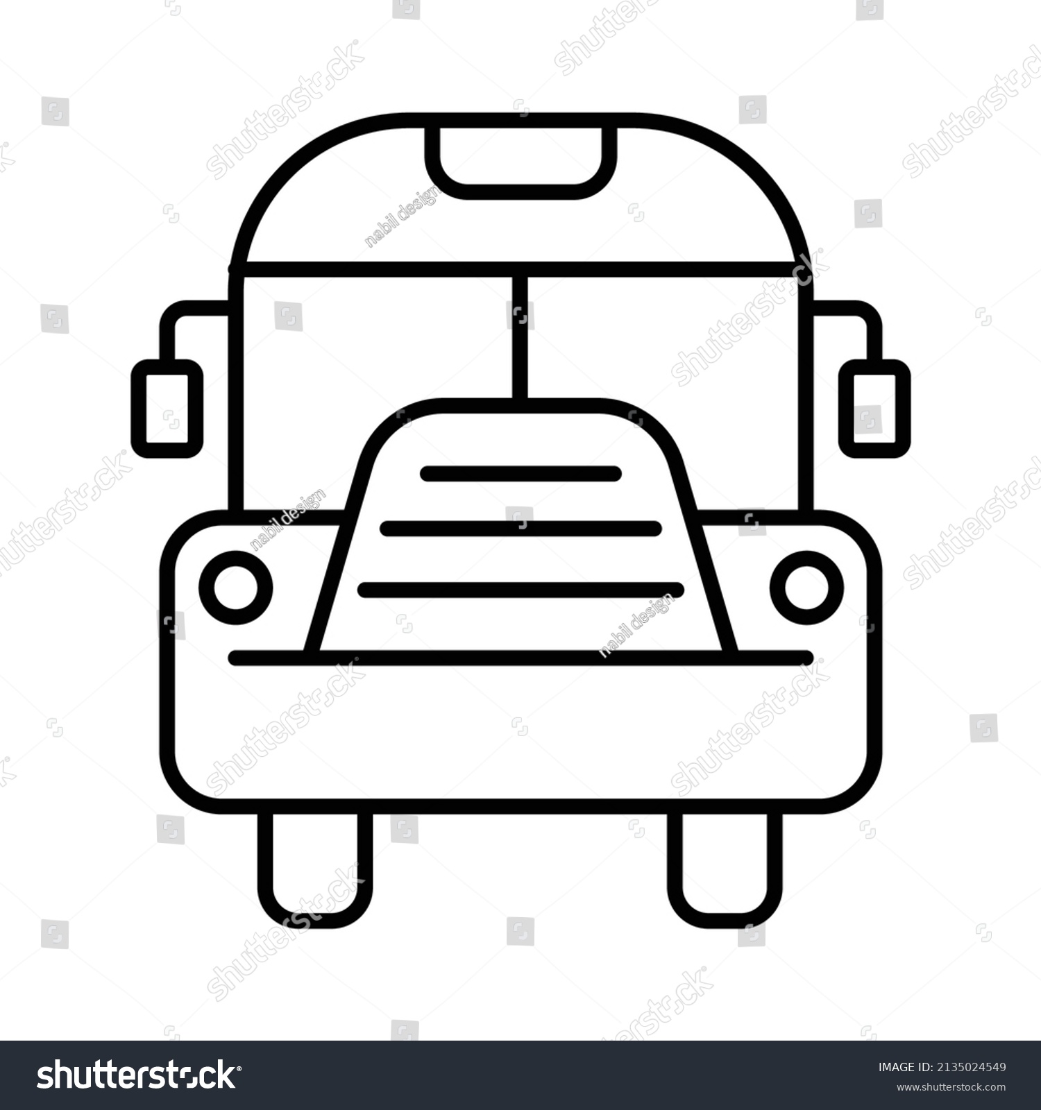 School Bus Line Art Icon Vector Stock Vector (Royalty Free) 2135024549 ...