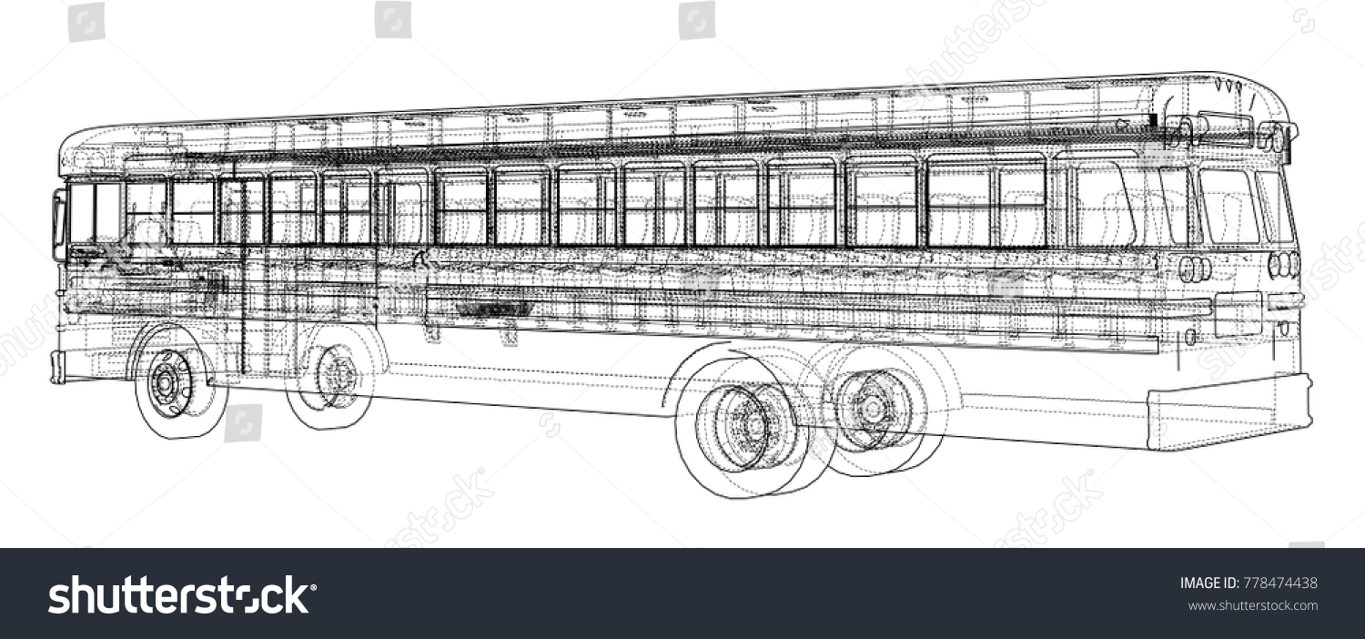 School Bus Outline Vector Vector Eps10: เวกเตอร์สต็อก (ปลอดค่าลิขสิทธิ์ ...