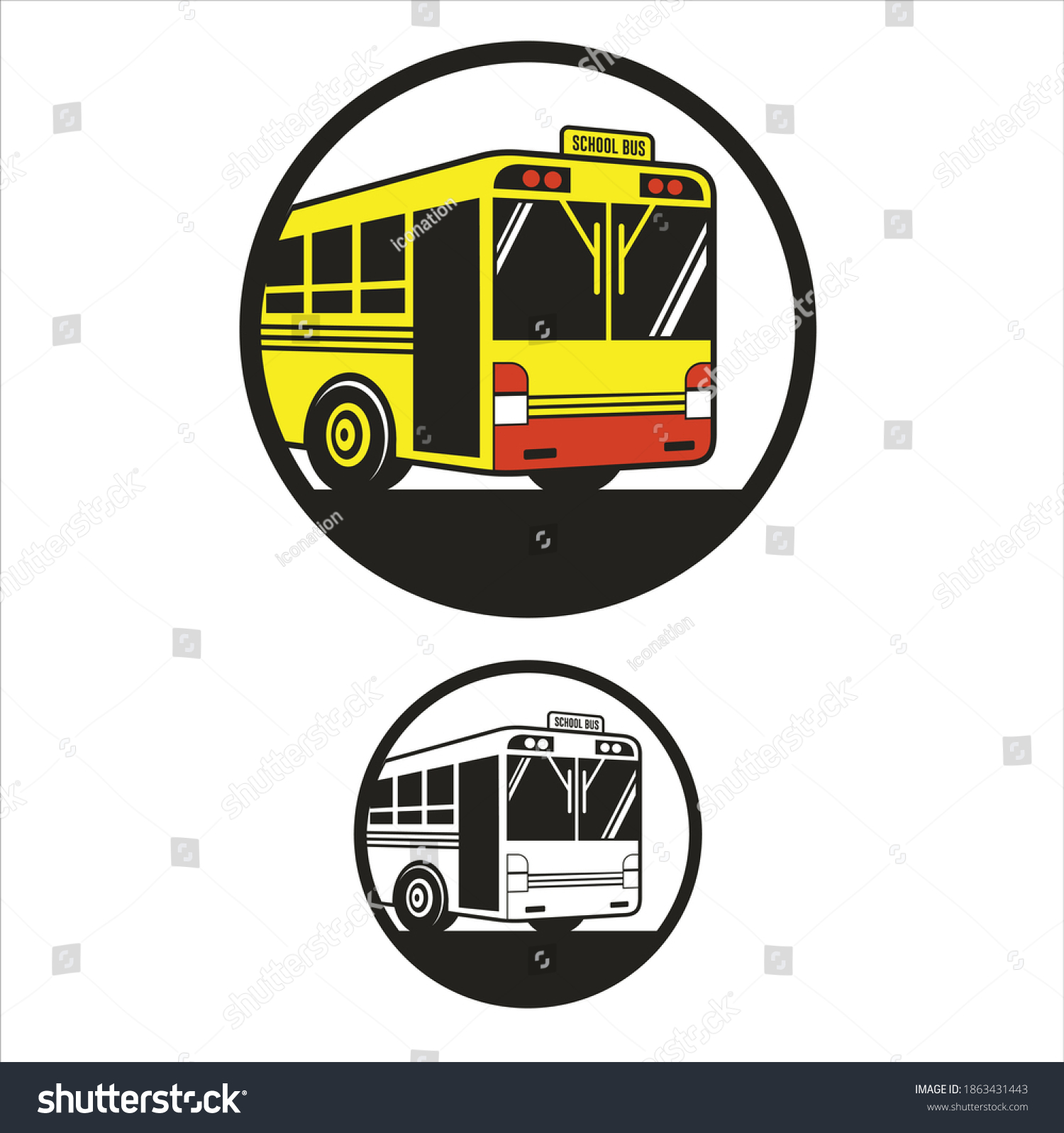 School Bus Sign Vector Art Stock Vector (Royalty Free) 1863431443