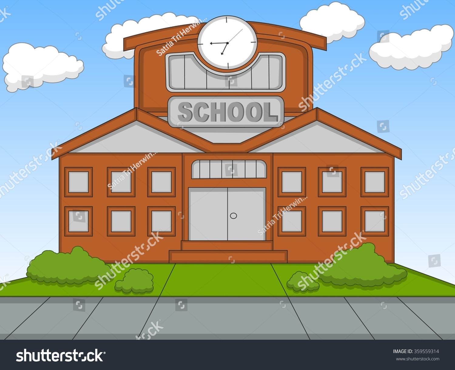 School Cartoon Vector Illustration: vetor stock (livre de direitos ...