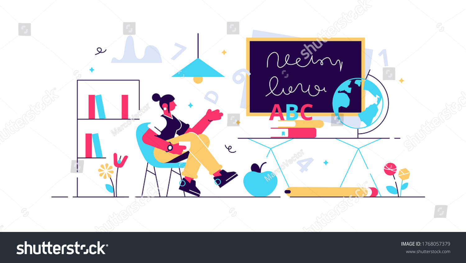School Class Vector Illustration Flat Tiny: เวกเตอร์สต็อก (ปลอดค่า ...