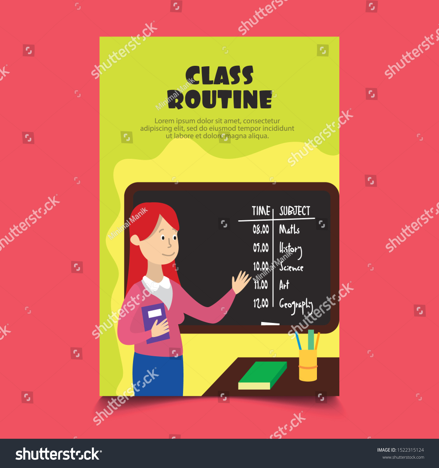 School Classroom Illustration Educational Poster Vector: vector de ...
