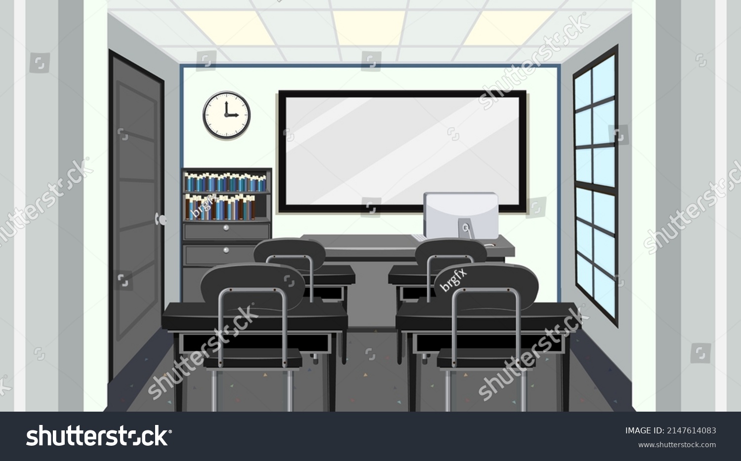 School Classroom Interior Concept Illustration Stock Vector (Royalty ...