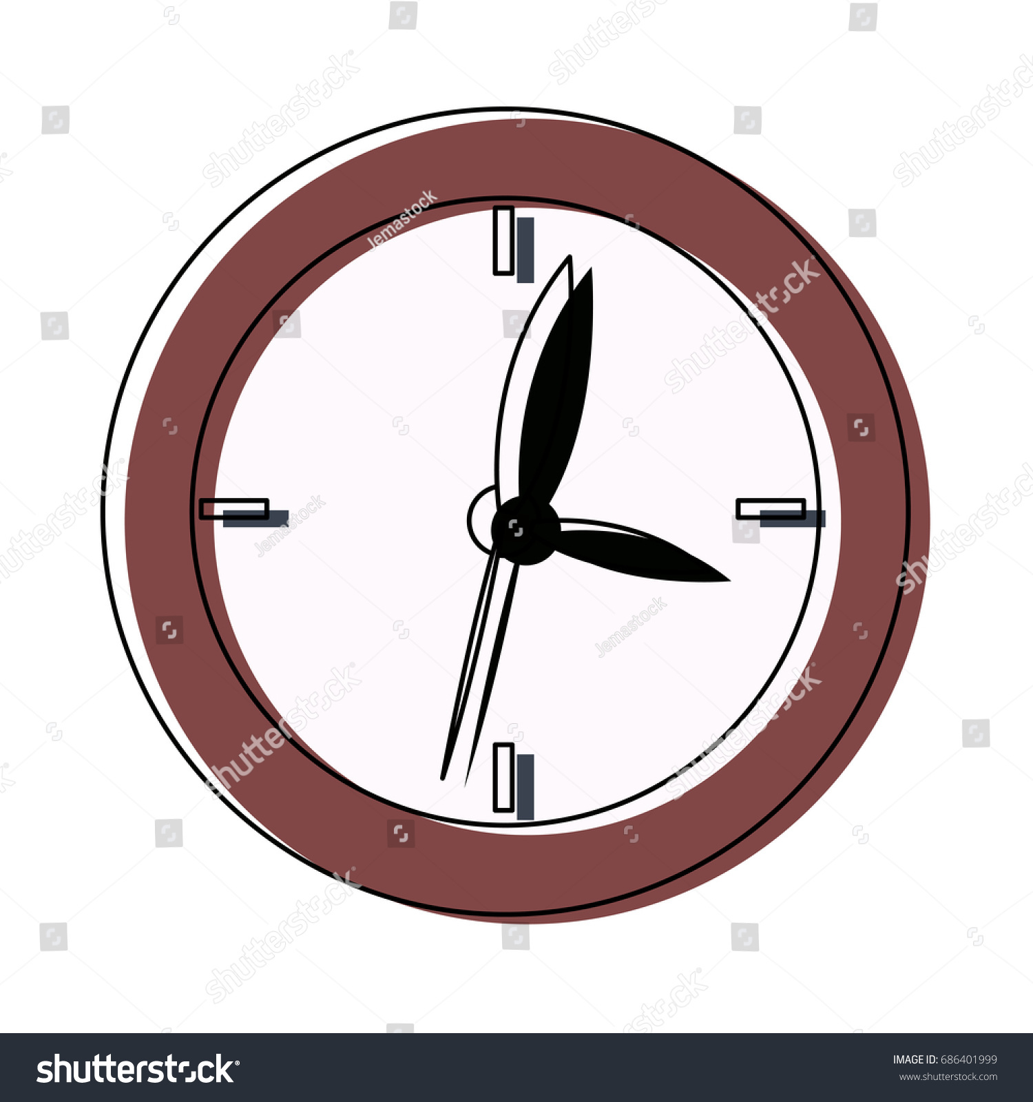 School Clock Date Hour Time Icon Stock Vector (Royalty Free) 686401999 ...