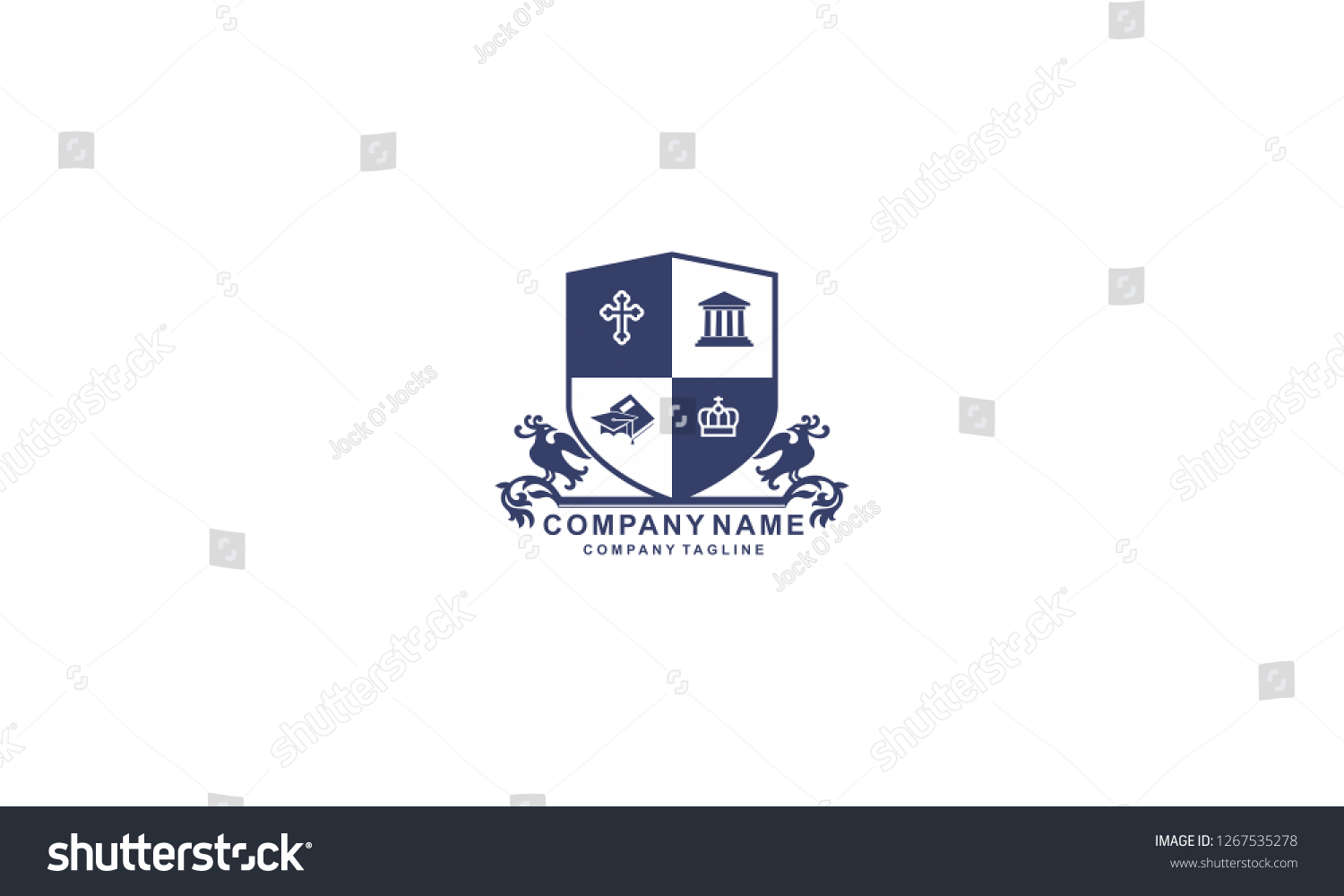 School Crest Emblem Logo Vector Stock Vector (Royalty Free) 1267535278
