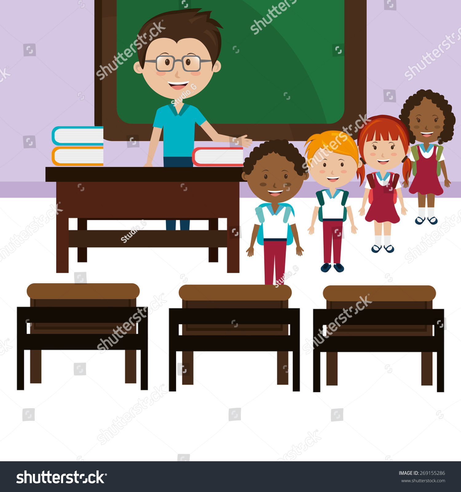 School Design Over Purple Background Vector Stock Vector (Royalty Free ...