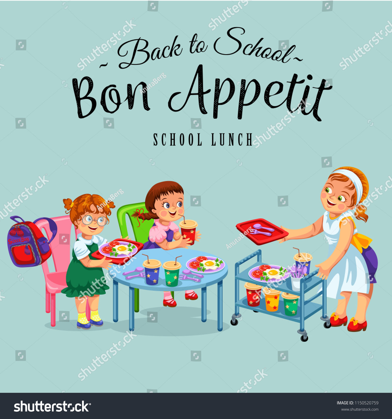 School Dinner Poster Stock Vector (Royalty Free) 1150520759