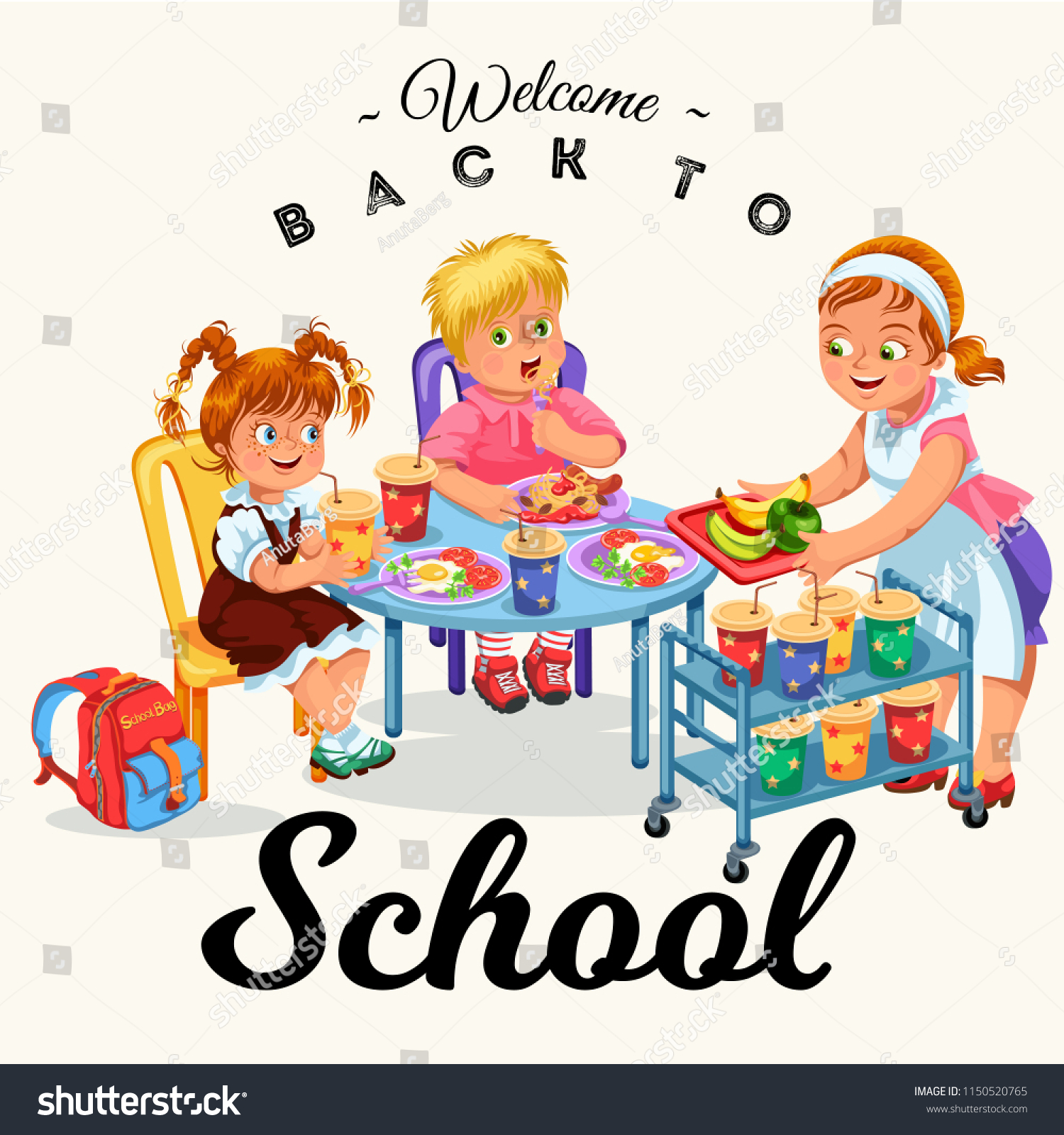 School Dinner Poster Stock Vector (Royalty Free) 1150520765
