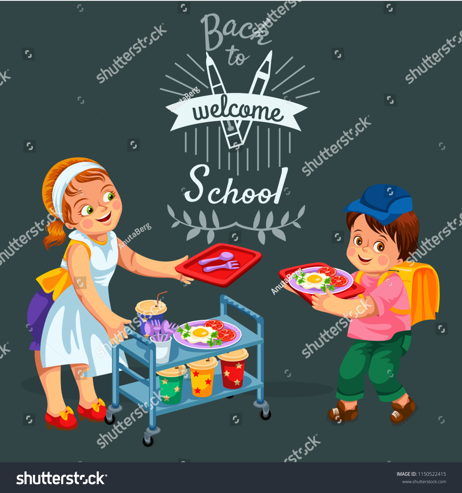 School Dinner Poster Stock Vector (Royalty Free) 1150522415 | Shutterstock