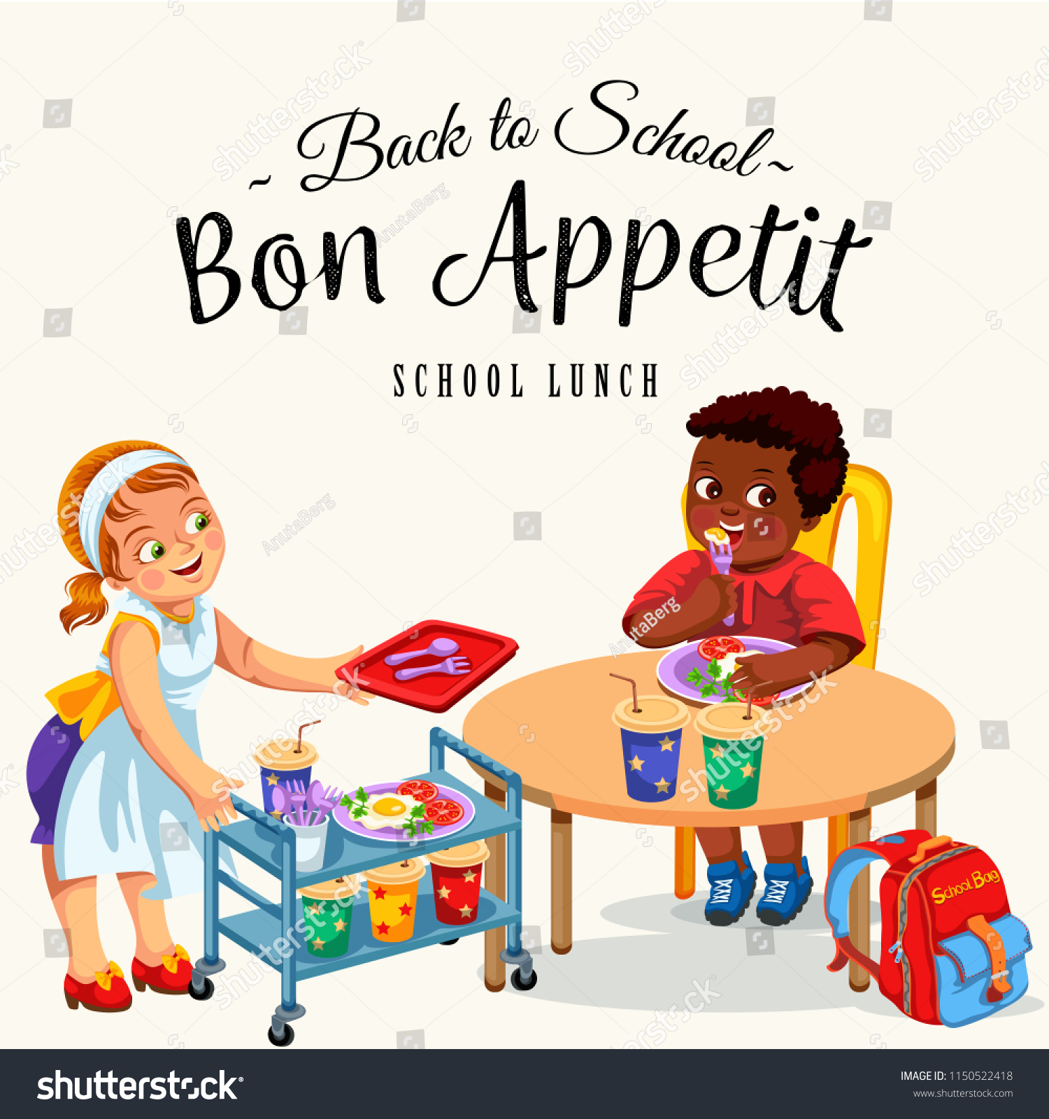 School Dinner Poster Stock Vector (Royalty Free) 1150522418