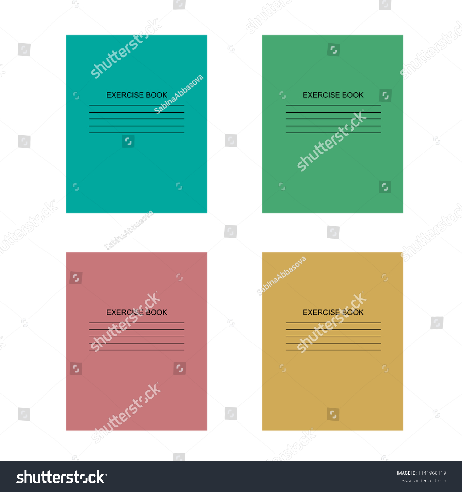 School Exercise Books Set Vector Illustration Stock Vector (Royalty ...
