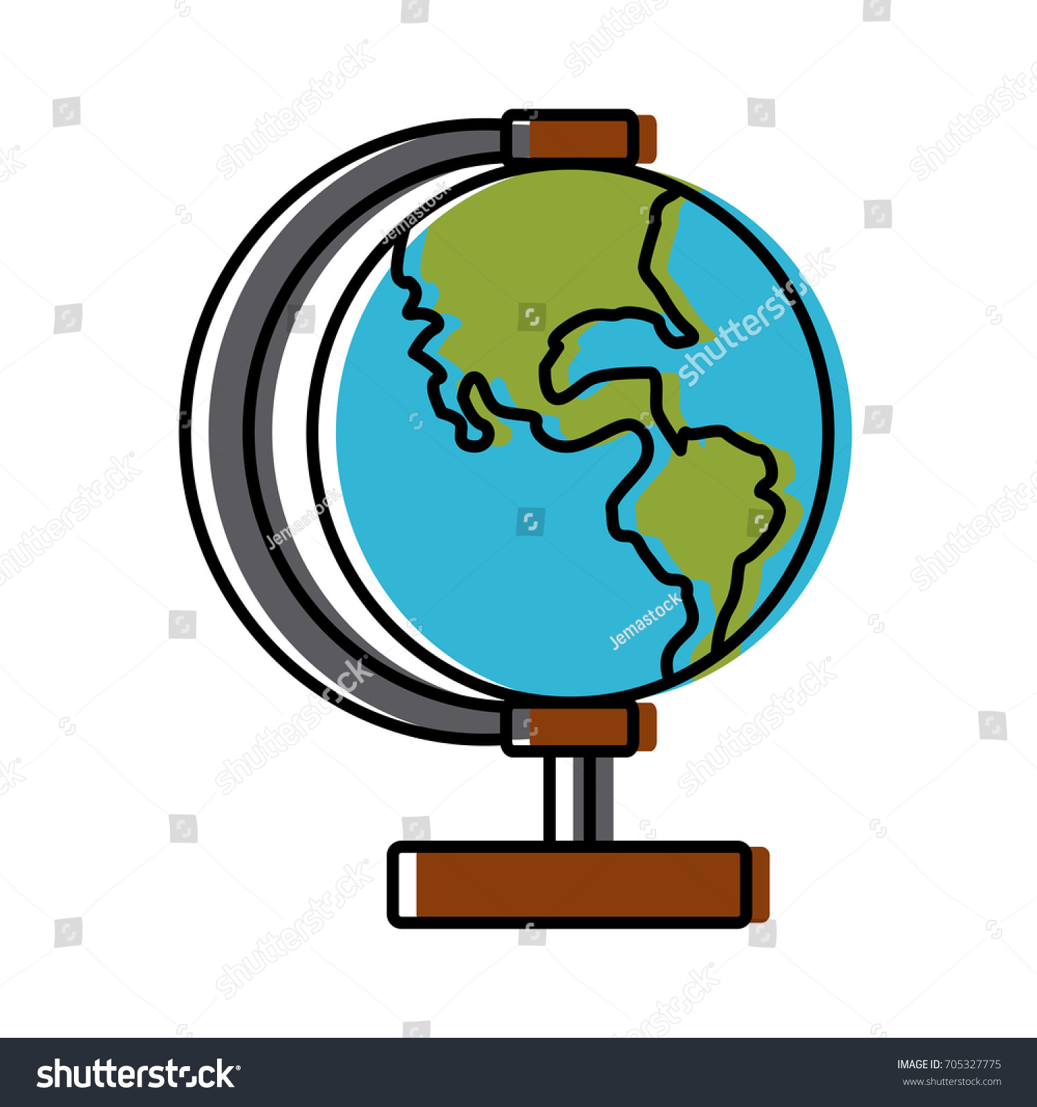 School Globe Map Earth Education Element Stock Vector (Royalty Free ...