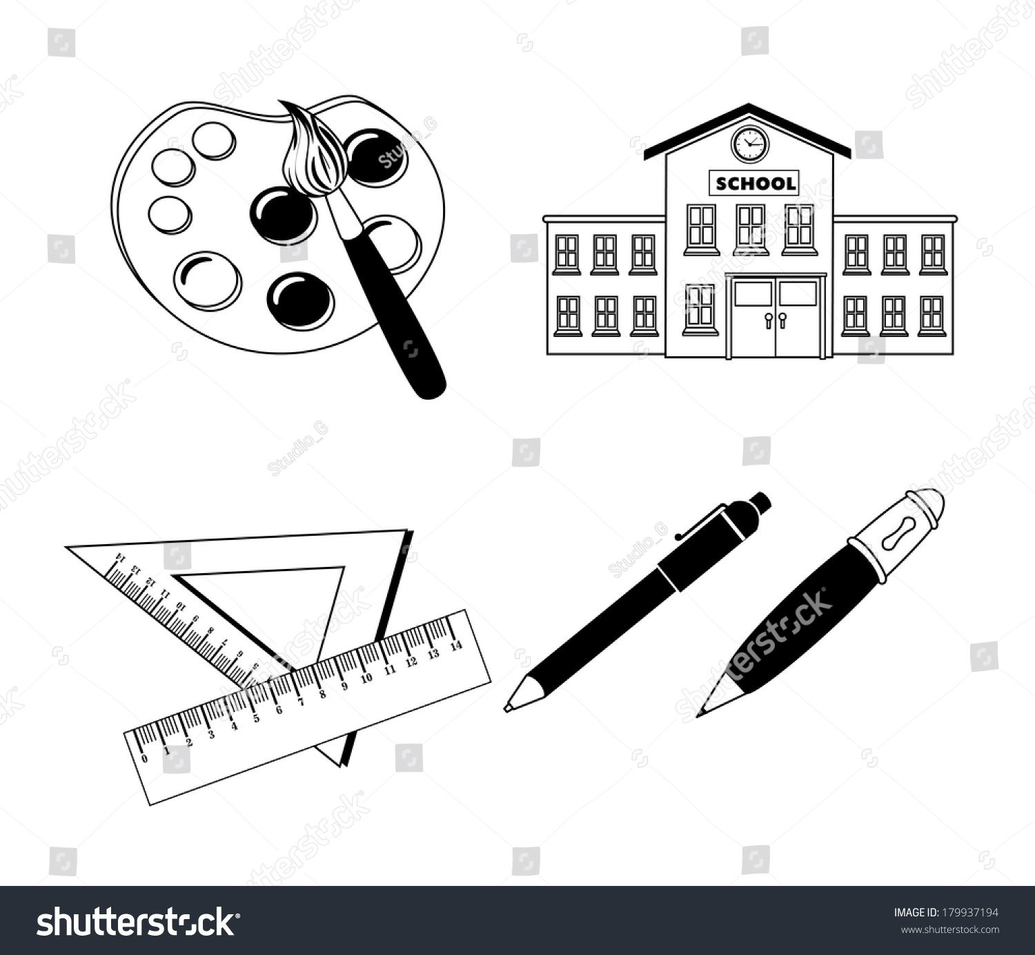 School Graphics Over White Background Vector Stock Vector (Royalty Free ...