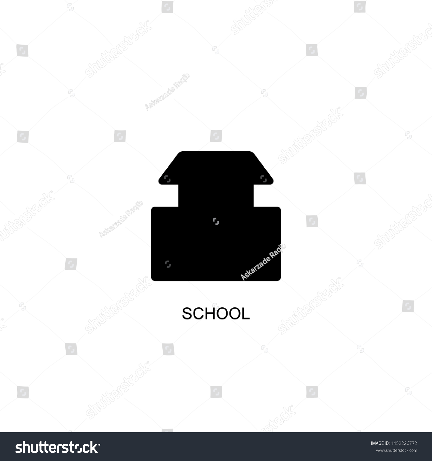 School Icon Vector Black Design Stock Vector (Royalty Free) 1452226772 ...