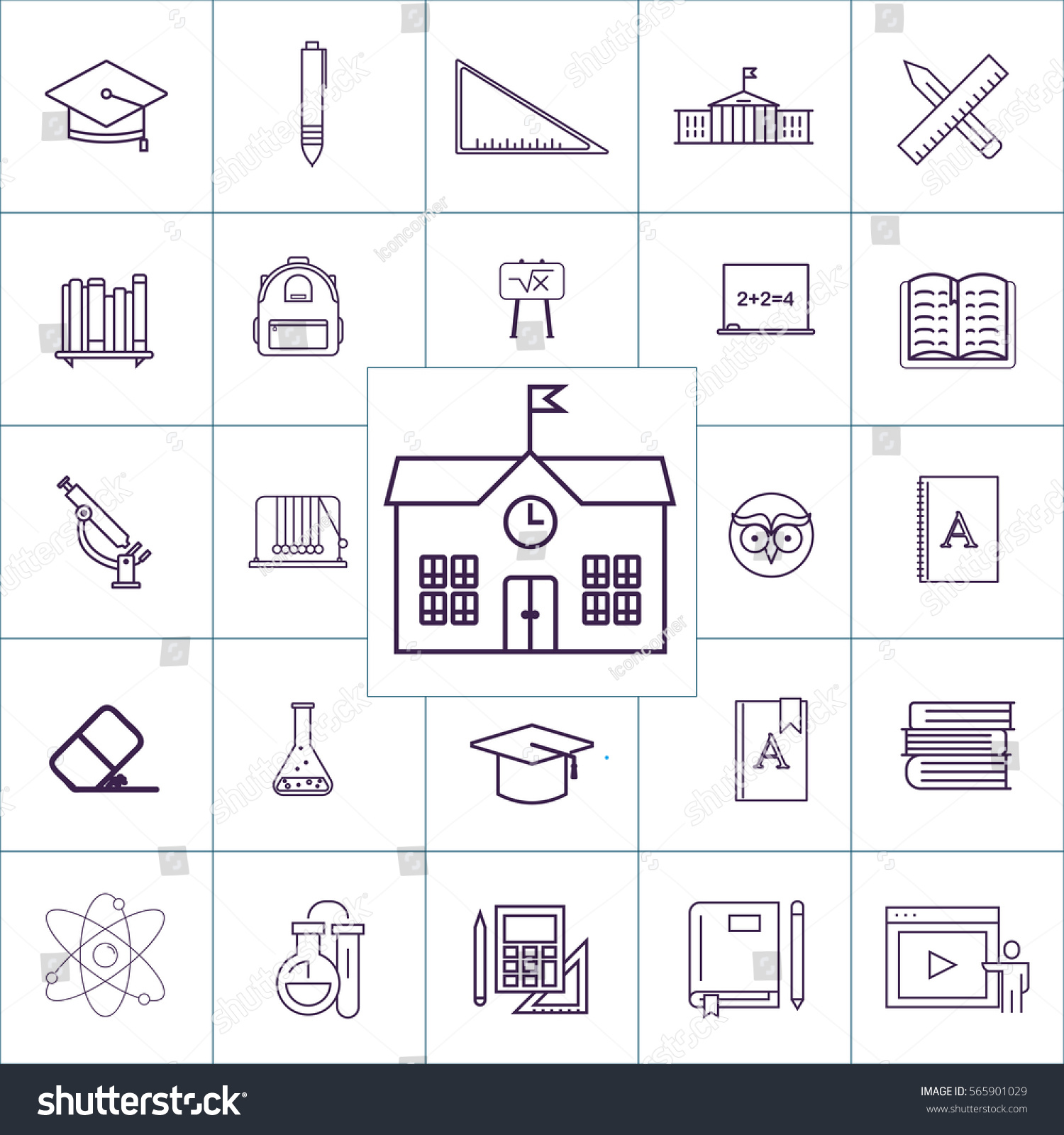 School Icon Vector Science Icon Set Stock Vector (Royalty Free ...