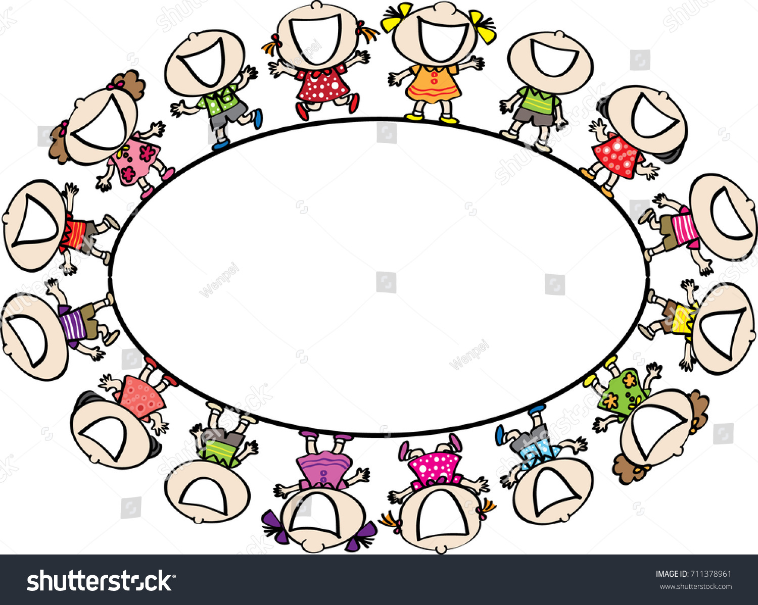 School Kids Border Stock Vector (Royalty Free) 711378961