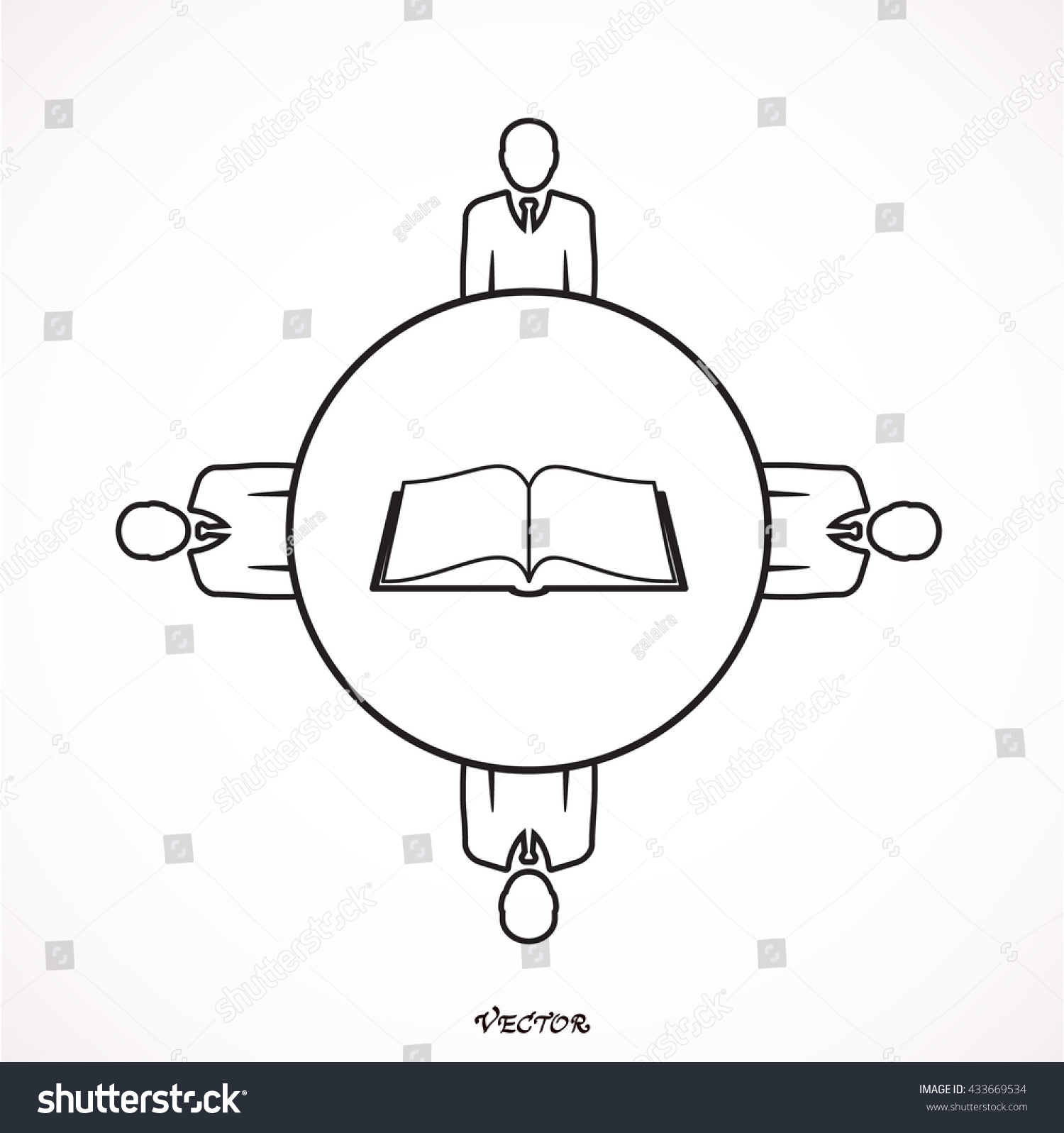 School Library Classmates Students Teamwork Learning Stock Vector ...
