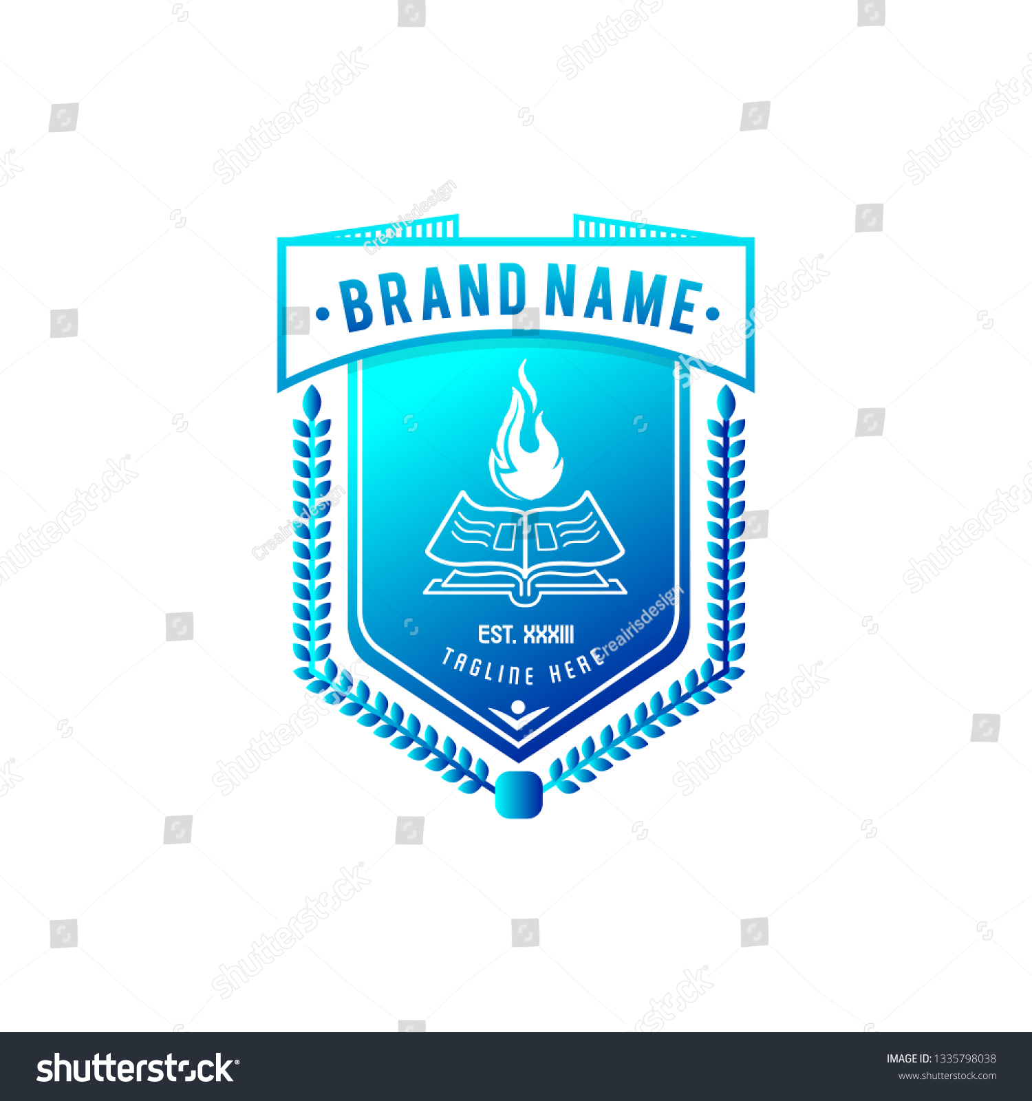 School Logo Emblem Design Stock Vector (Royalty Free) 1335798038
