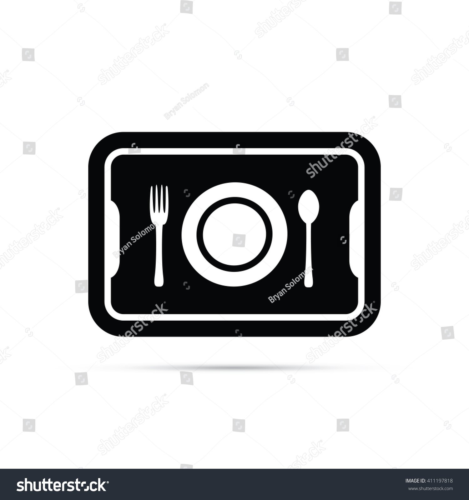 School Lunch Tray Icon Stock Vector 411197818 - Shutterstock