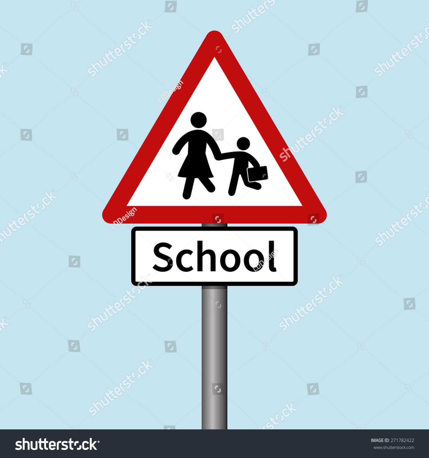 School Road Sign Stock Vector Illustration 271782422 : Shutterstock