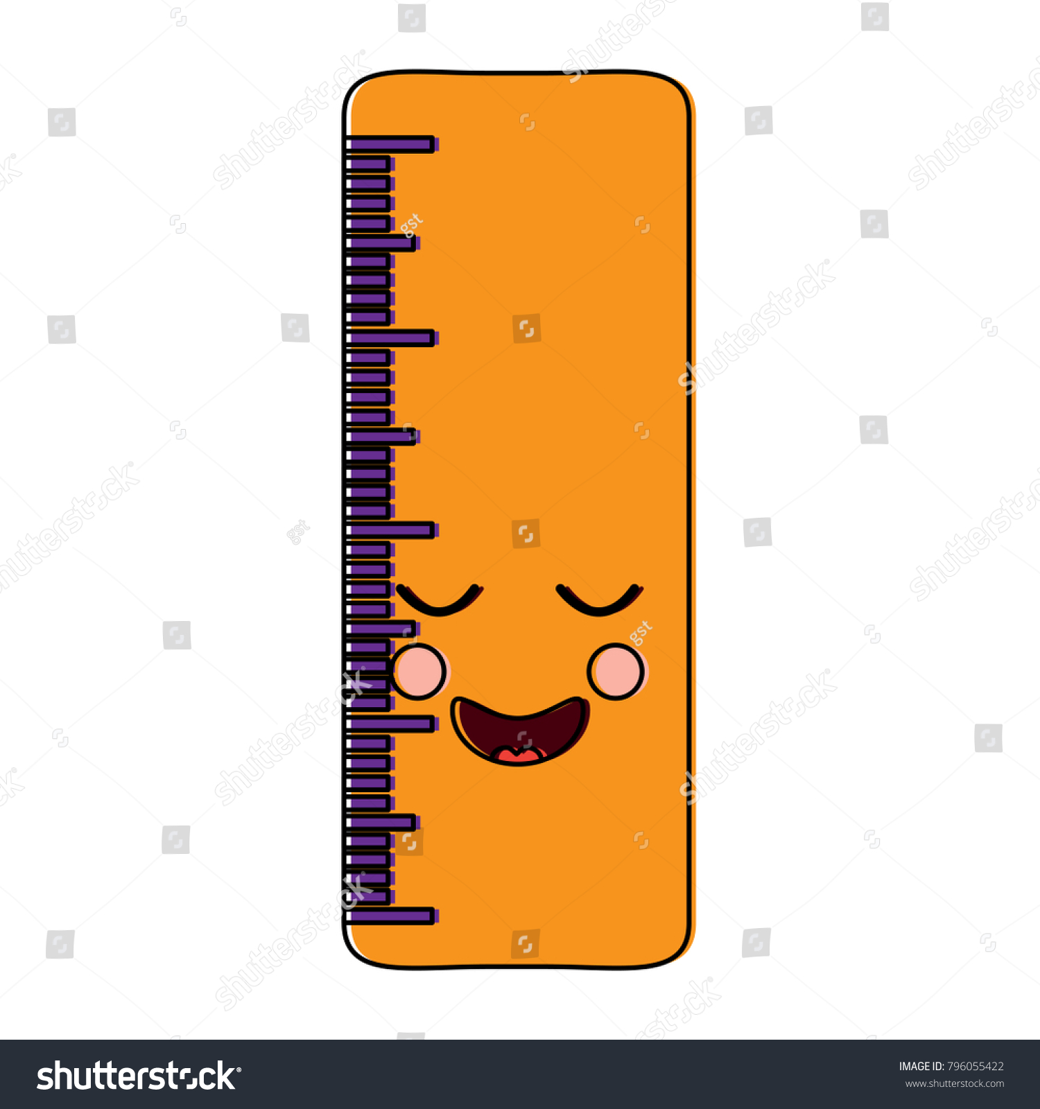 School Ruler Comic Character Kawaii 库存矢量图（免版税）796055422 | Shutterstock