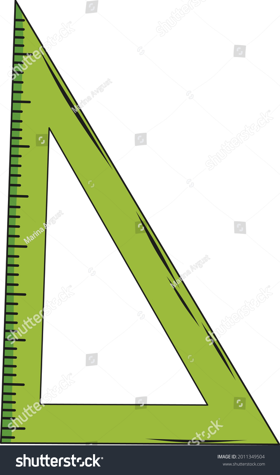 School Ruler Triangular Green Tick Marks Stock Vector (Royalty Free ...