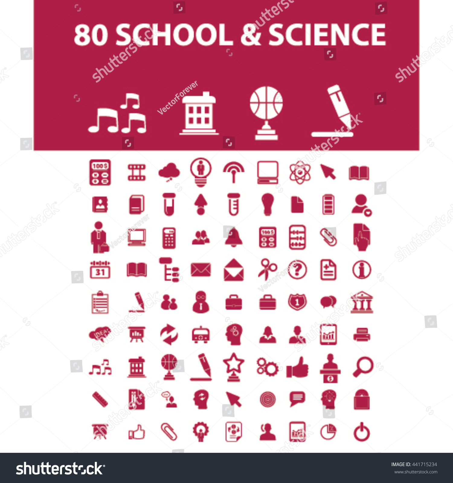 School Science Icons Stock Vector (Royalty Free) 441715234 | Shutterstock