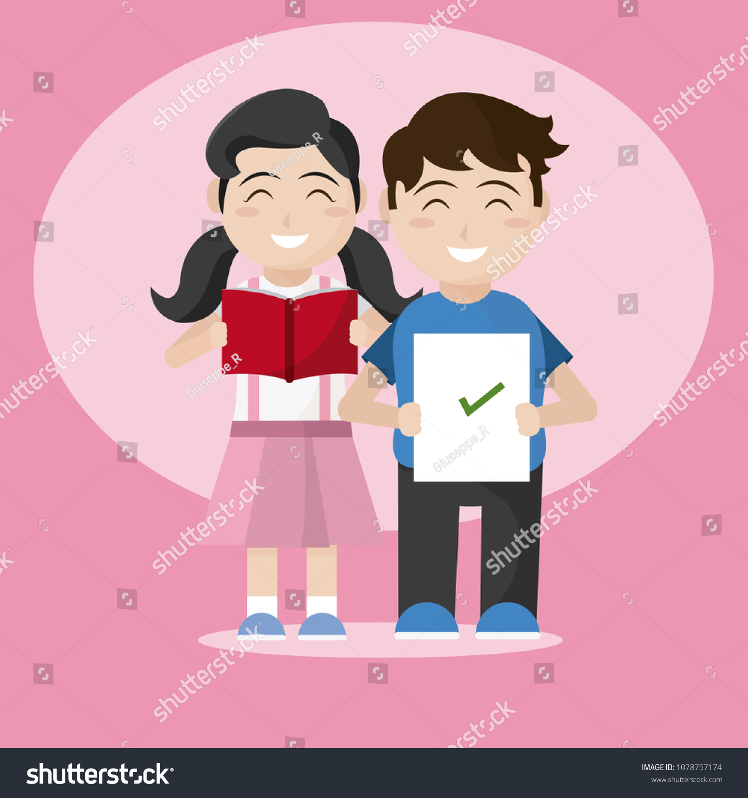 School Students Cartoons Stock Vector (Royalty Free) 1078757174