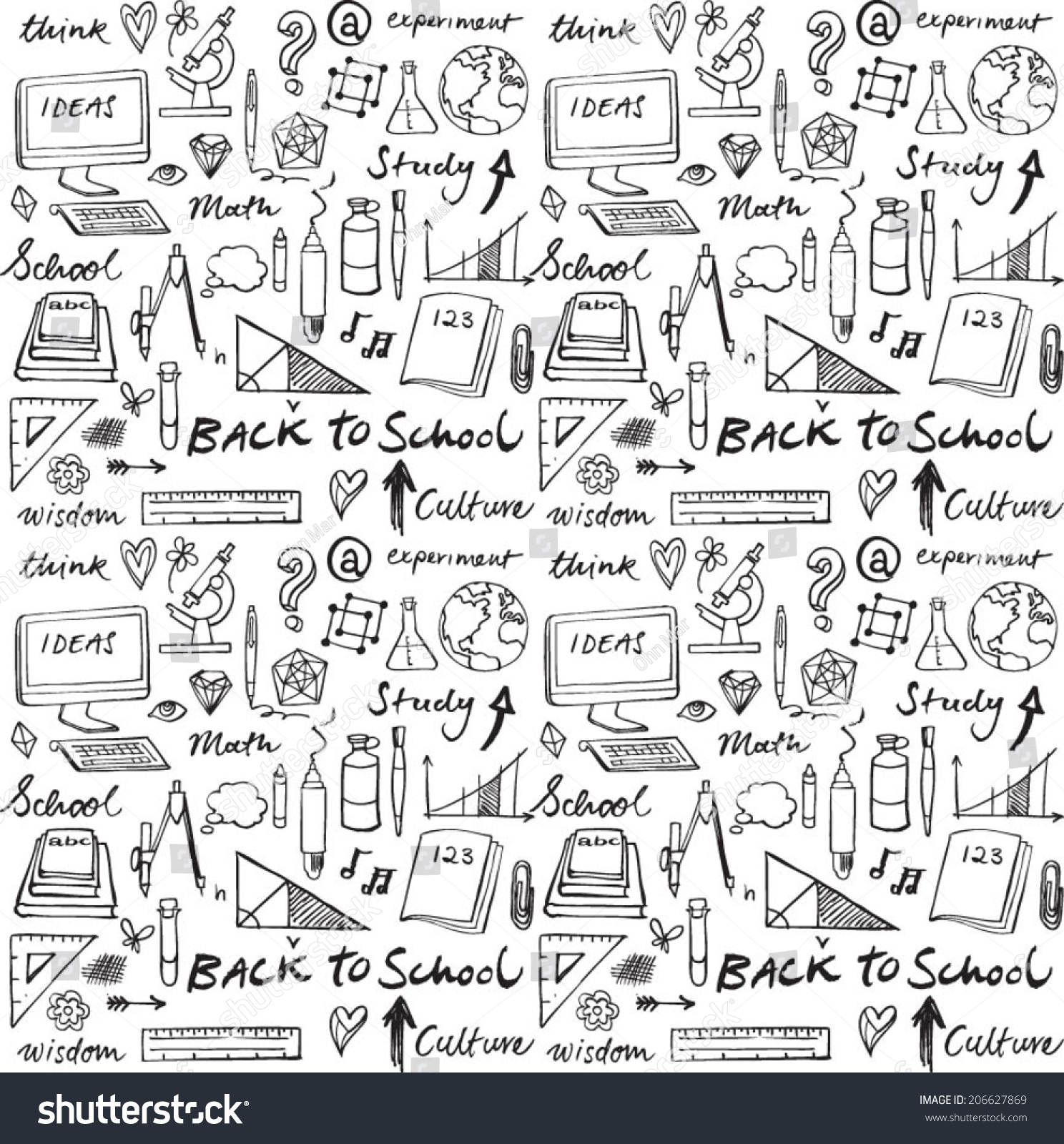 School Theme Background Stock Vector (Royalty Free) 206627869