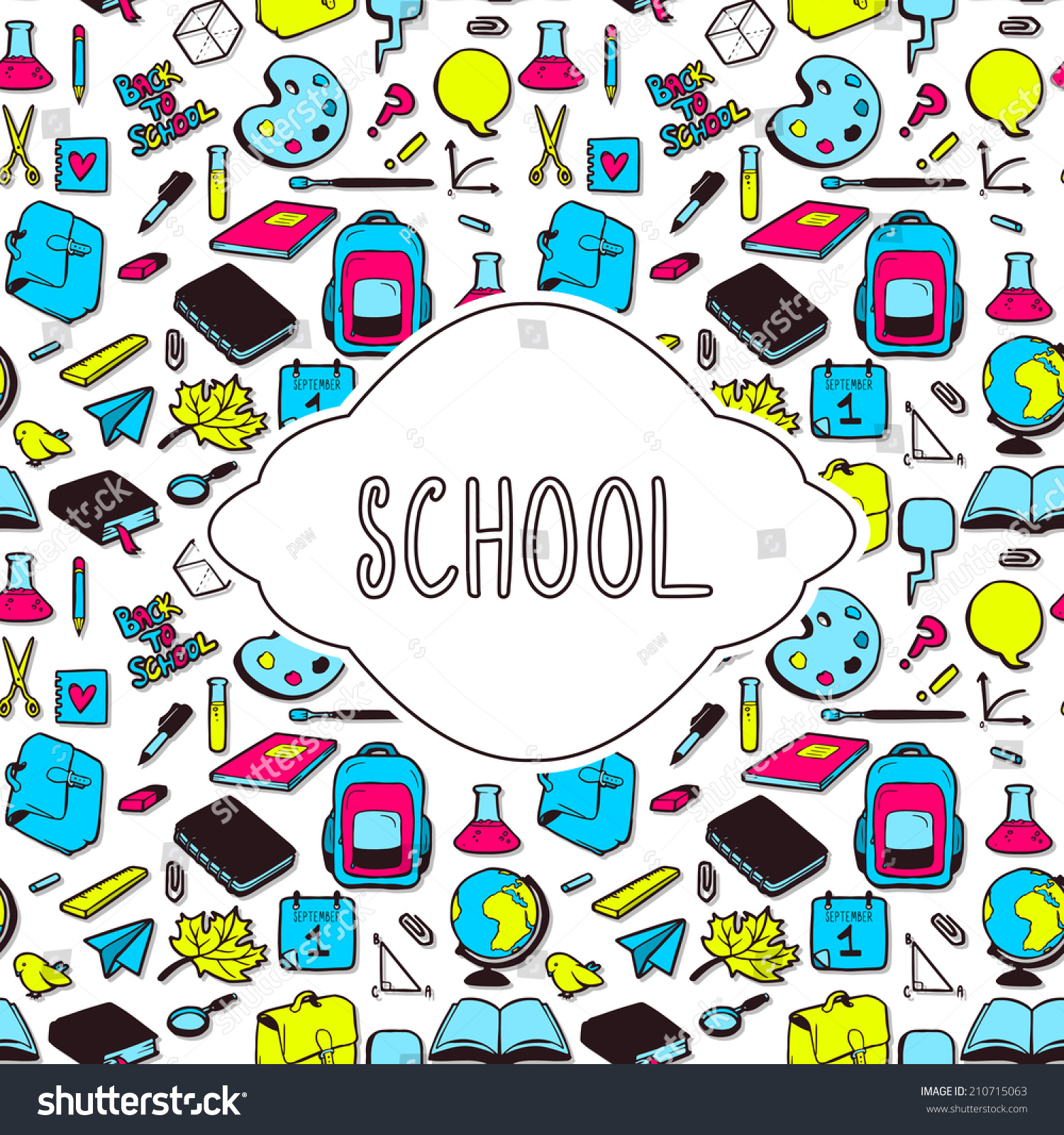 School Theme Card Design Various Hand: Vector có sẵn (miễn phí bản ...