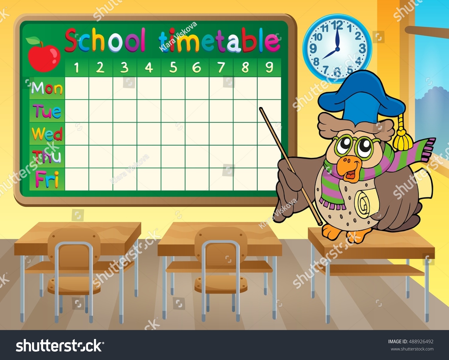 School Timetable Classroom Theme 4 Eps10: เวกเตอร์สต็อก (ปลอดค่า ...
