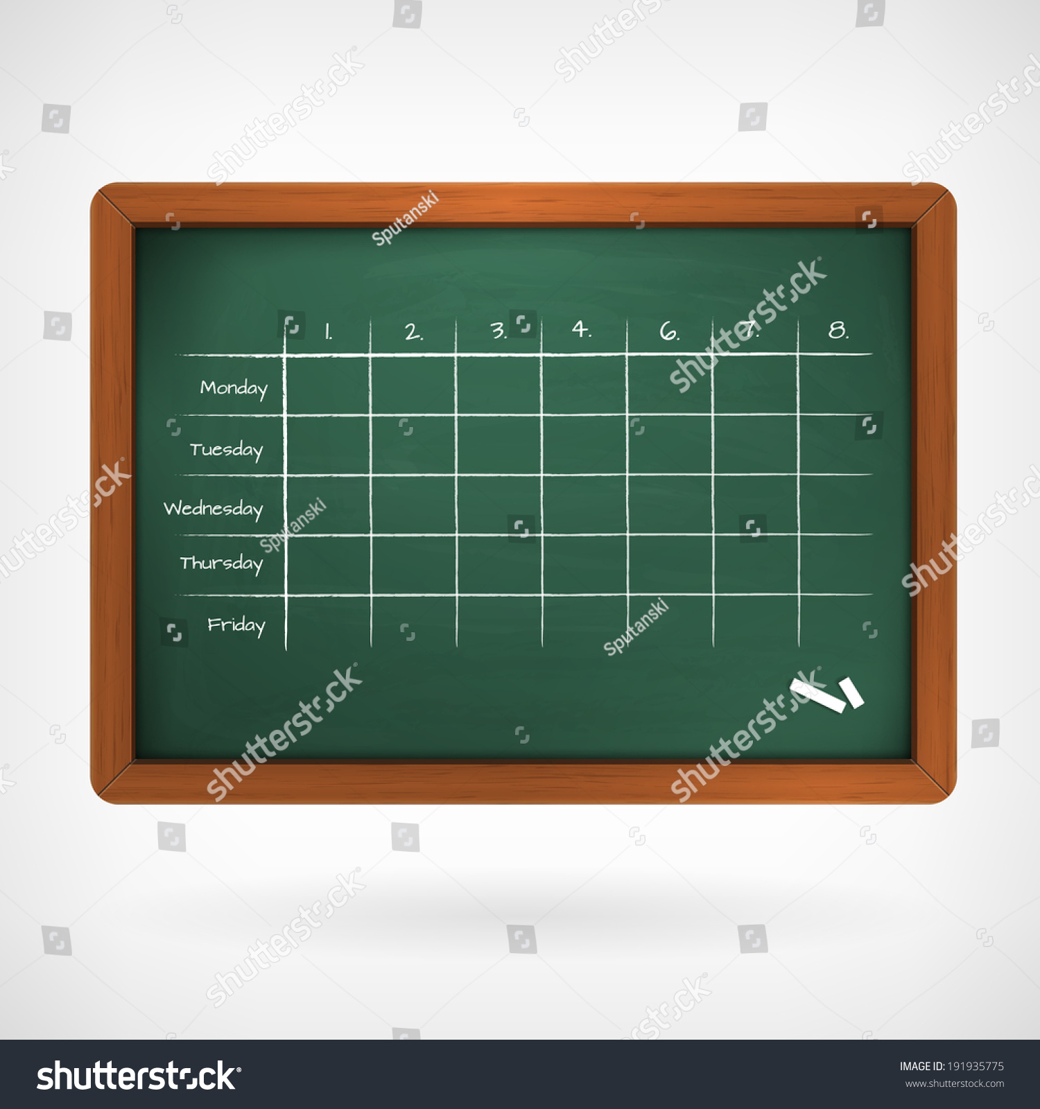 School Timetable On Chalkboard Vector Illustration Stock Vector ...
