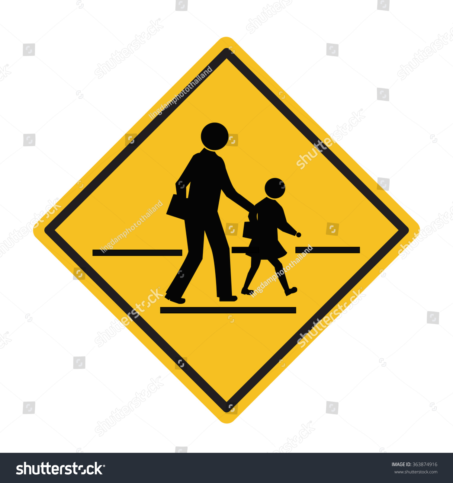 School Warning Sign Stock Vector (Royalty Free) 363874916