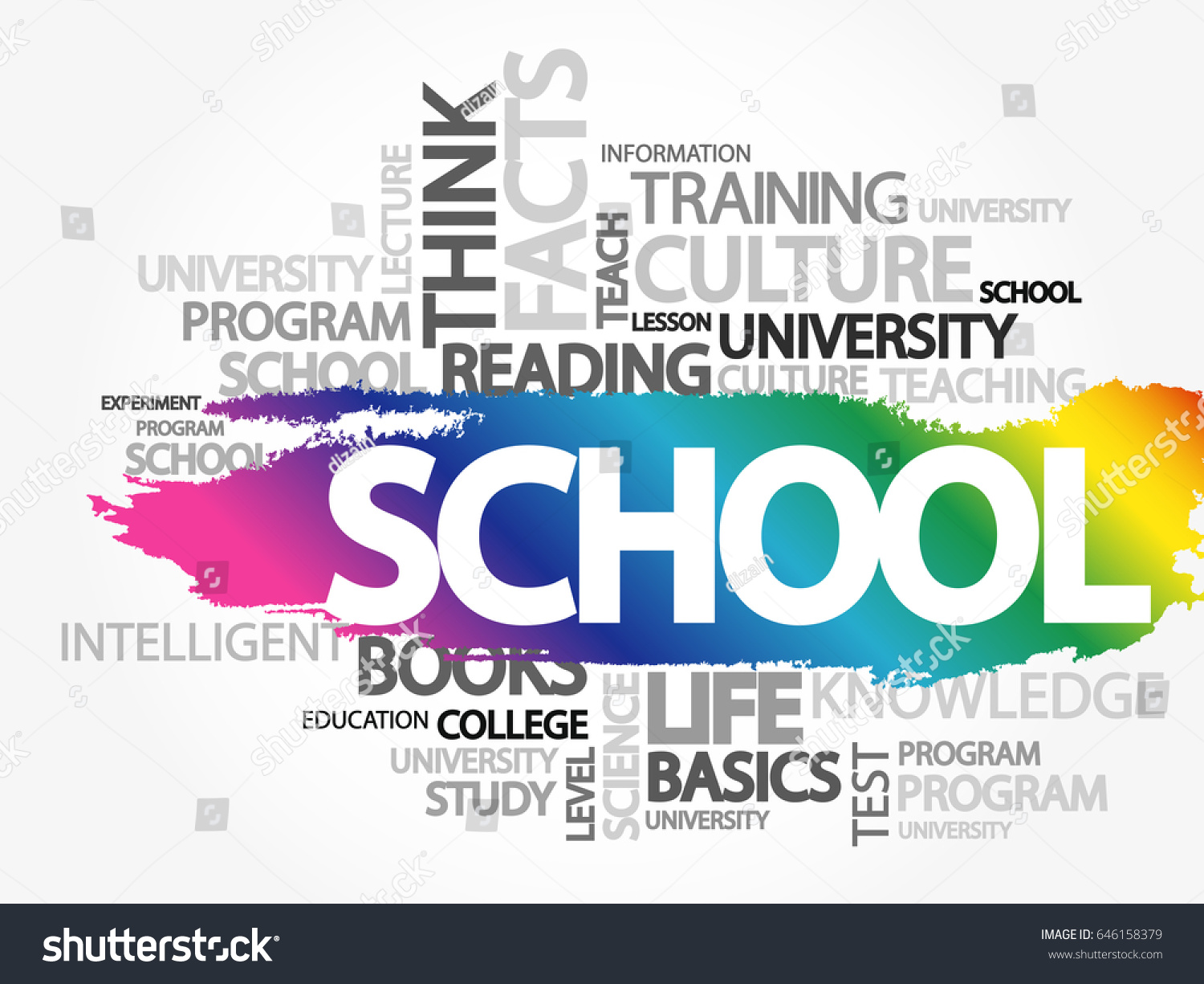 School Word Cloud Collage Education Concept Stock Vector (Royalty Free ...