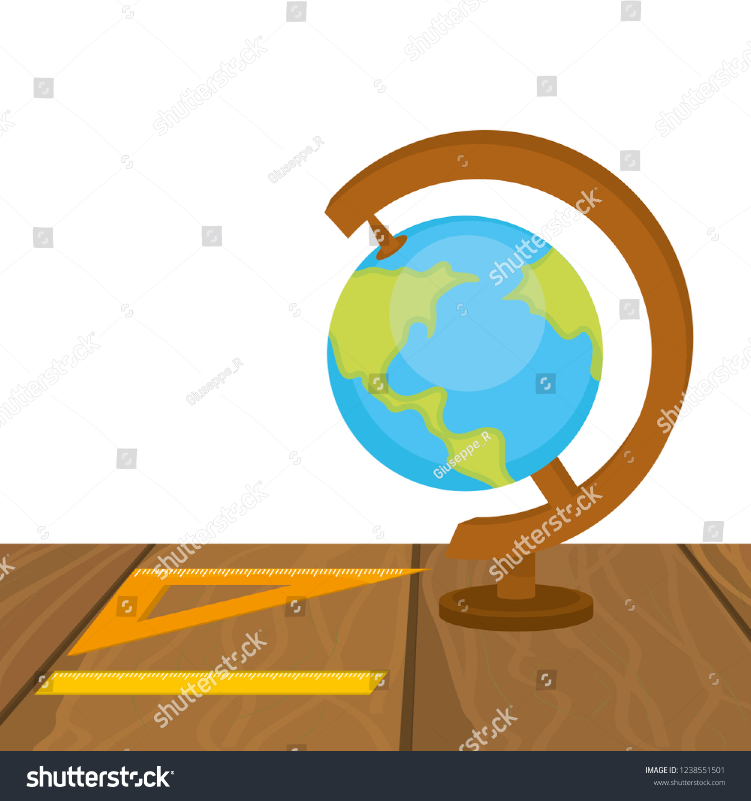 School World Map Cartoon Stock Vector (Royalty Free) 1238551501 ...