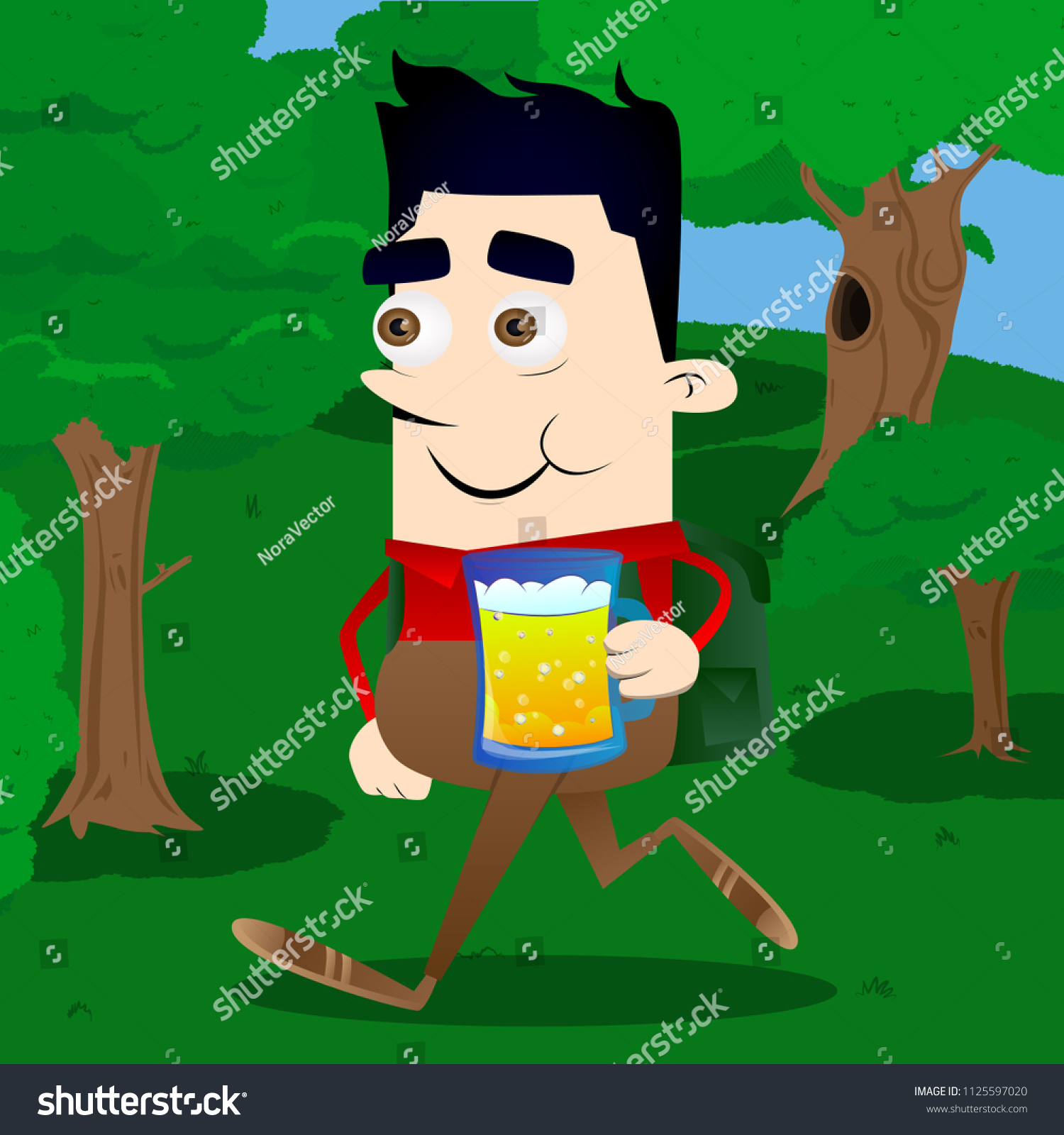 Schoolboy Drinking Beer Vector Cartoon Character Stock Vector (Royalty ...
