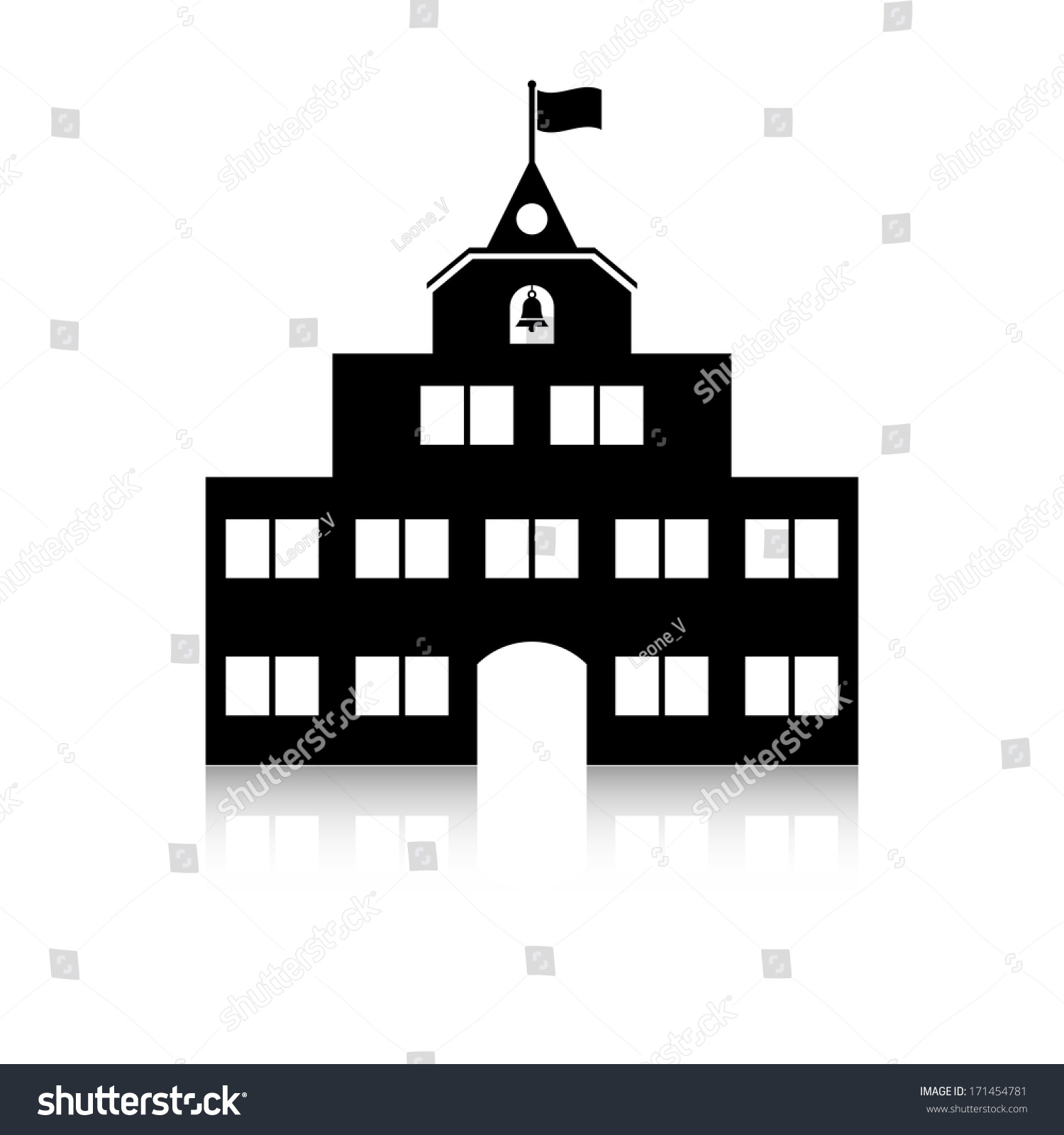 Schoolhouse Icon School Building Vector Eps10: เวกเตอร์สต็อก (ปลอดค่า ...