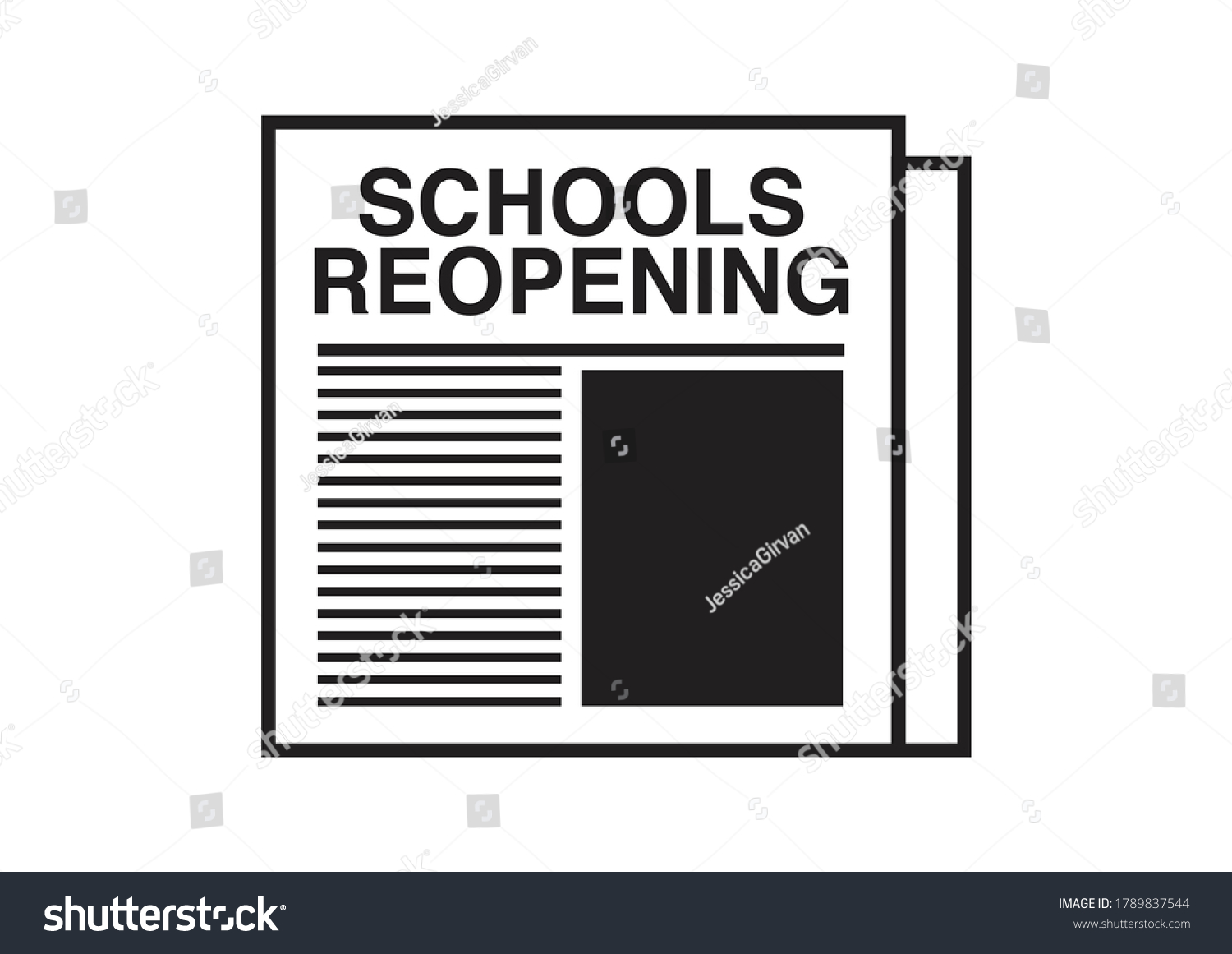 Schools Reopening Simple Newspaper Vector Stock Vector (Royalty Free ...