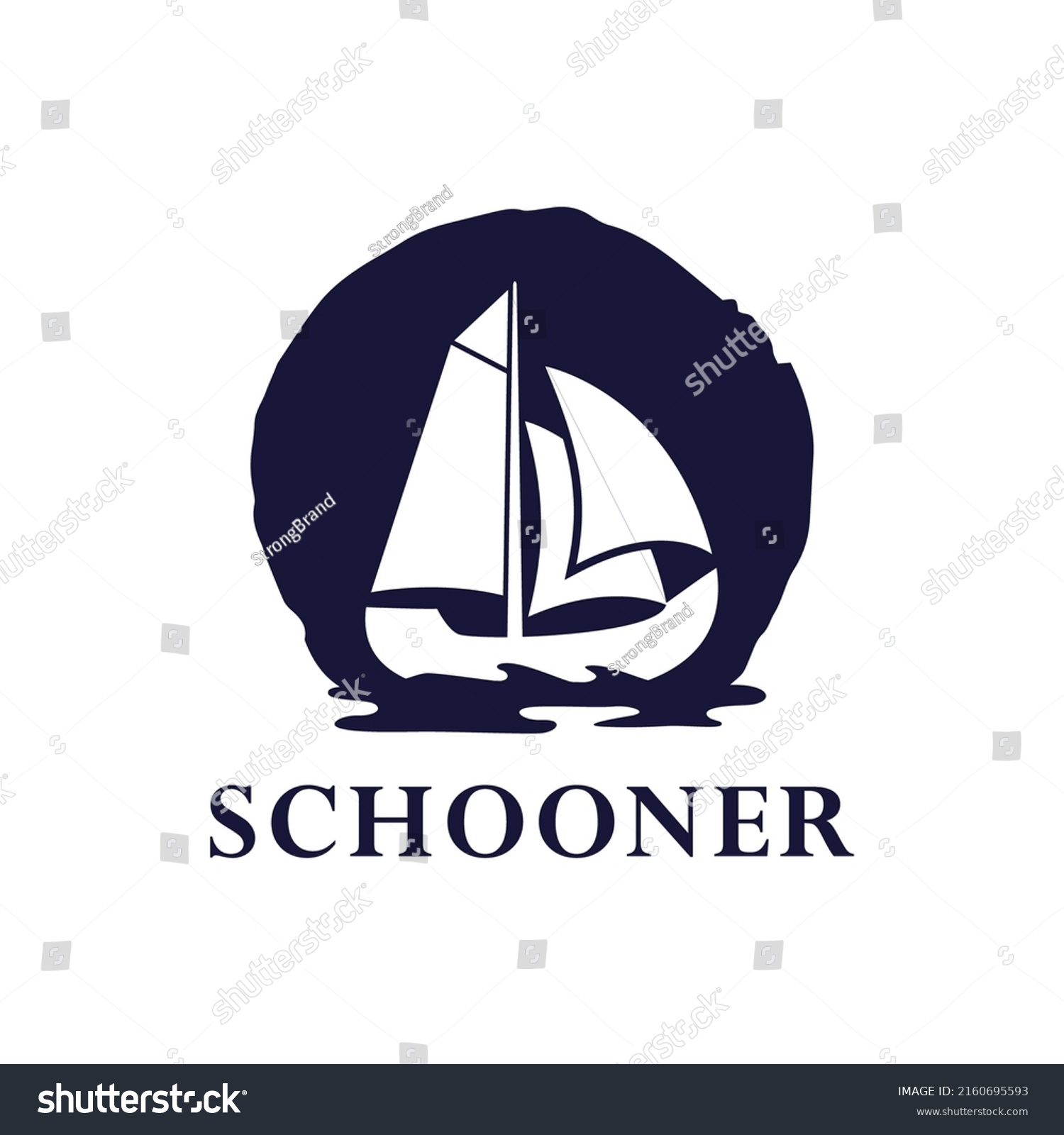 Schooner Logo Sailing Logo Template Stock Vector (Royalty Free ...
