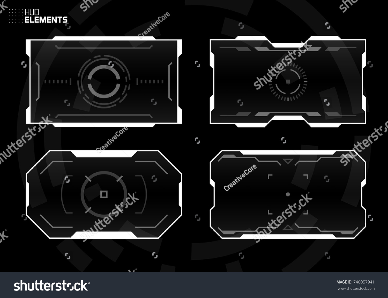 Scifi Futuristic Screen Design Stock Vector (Royalty Free) 740057941
