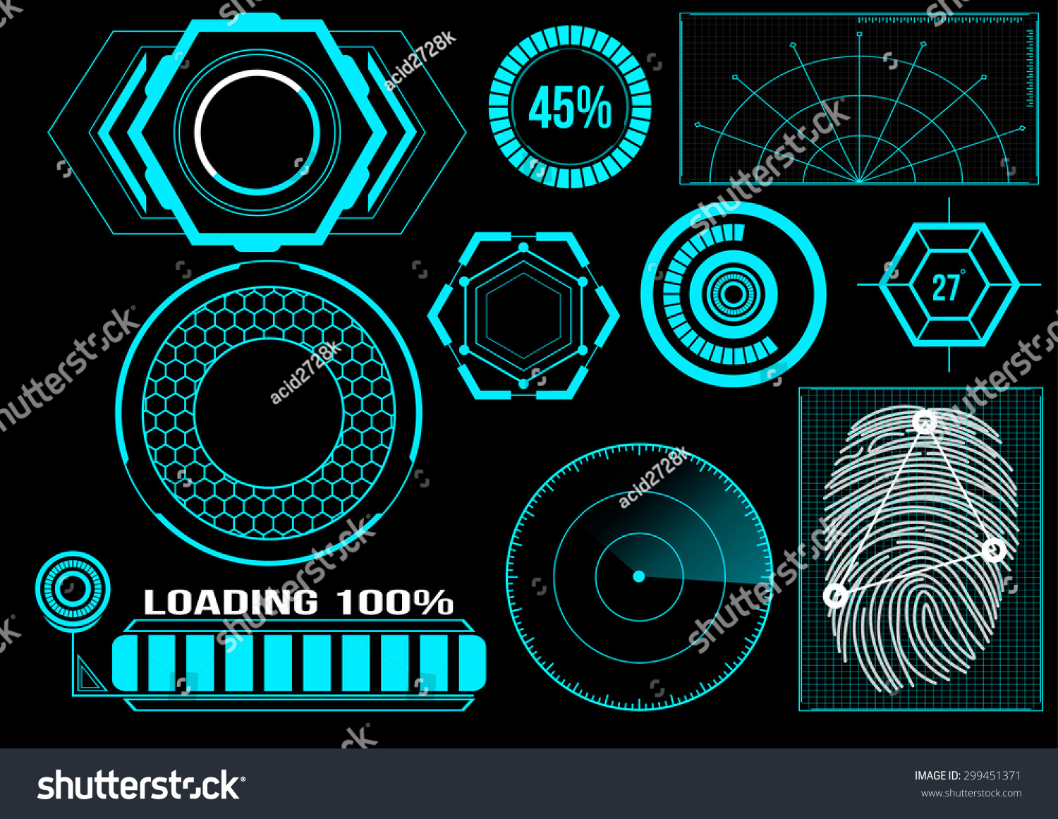 Sci Fi Futuristic User Interface Hud: เวกเตอร์สต็อก (ปลอดค่าลิขสิทธิ์ ...