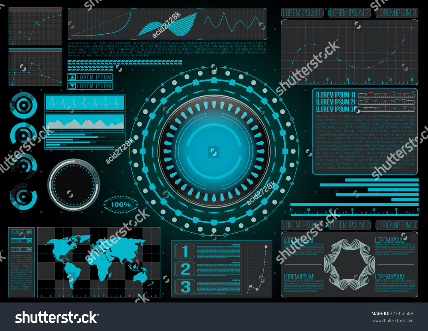 Sci Fi Futuristic User Interface Hud: vector de stock (libre de ...