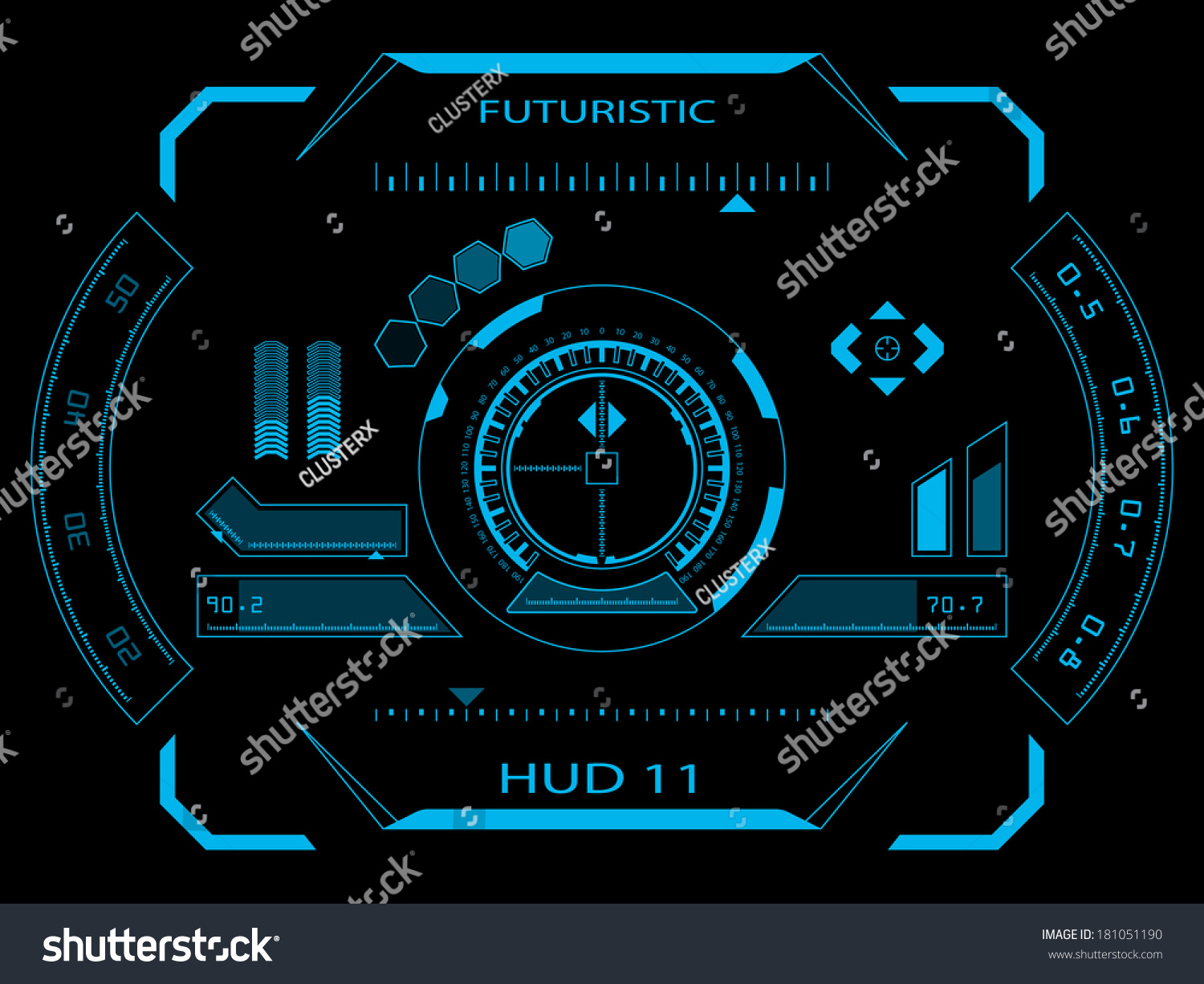 Sci Fi Futuristic User Interface HUD Stock Vector (Royalty Free ...